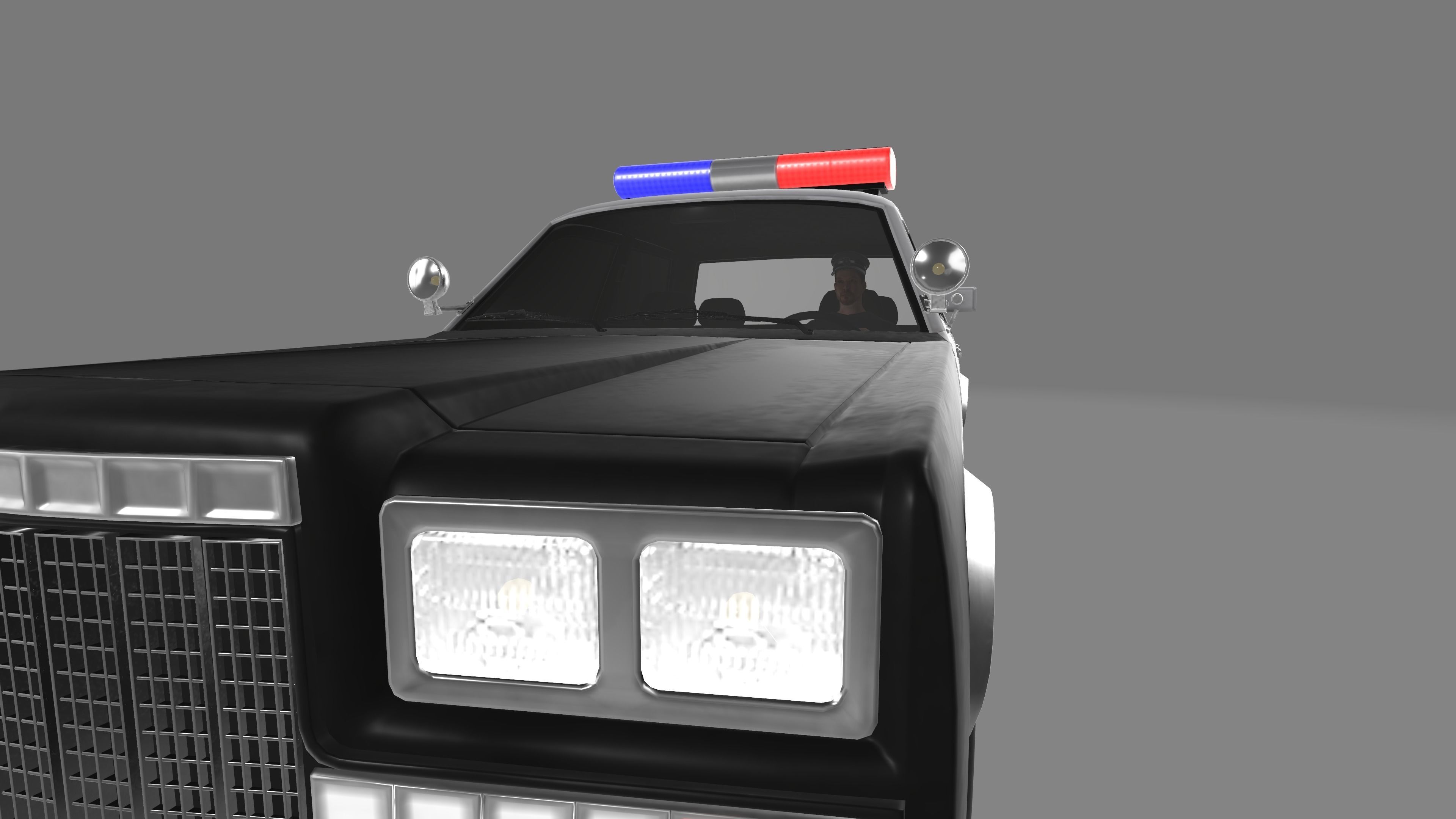 police car with cop 3D model | CGTrader