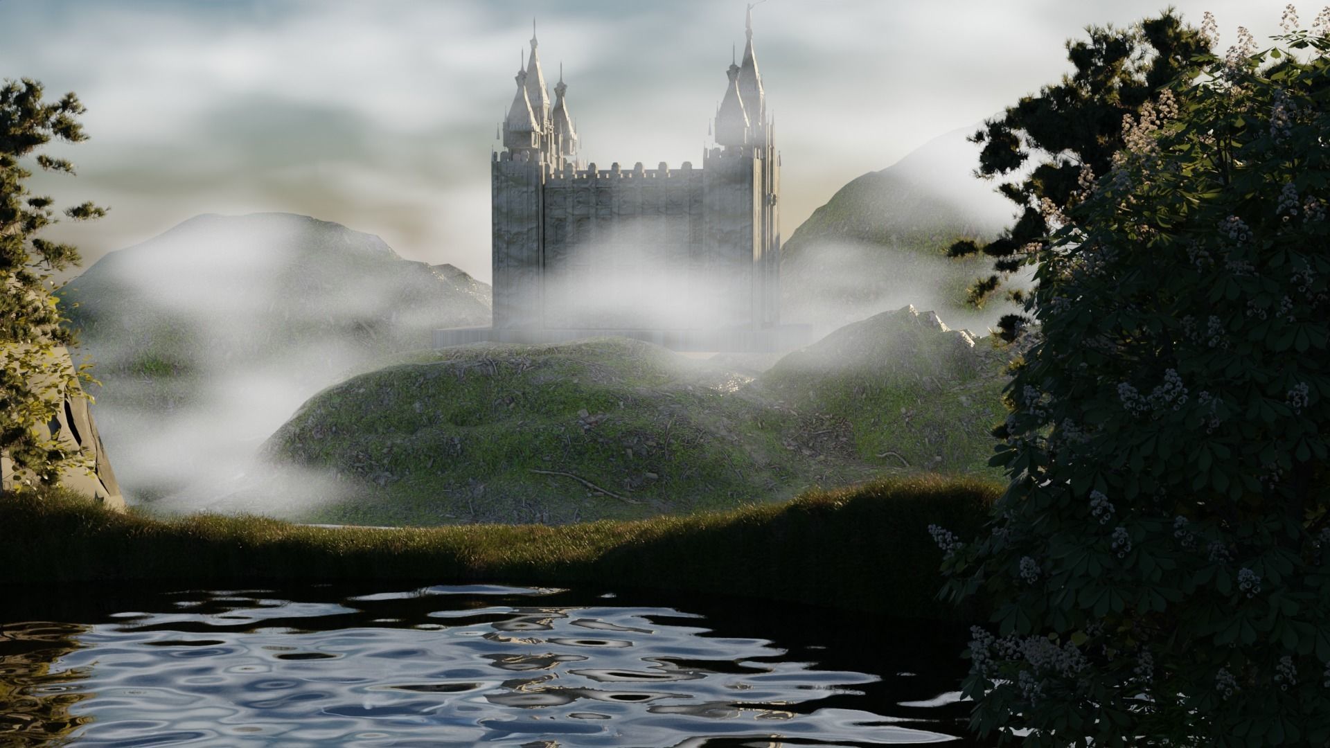 3d realistic fantasy landscape scene 3D model | CGTrader