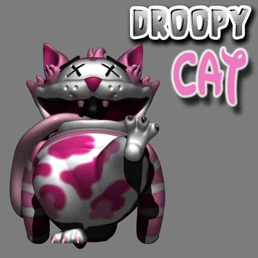 Drop Cat 3D model 3D printable | CGTrader