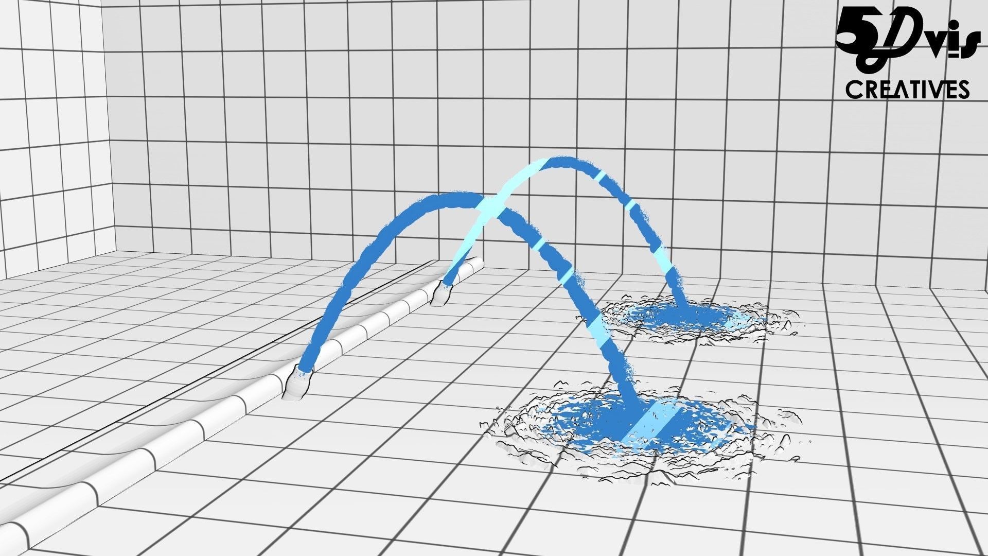 LUMION ANIMATED FOUNTAIN Jet arc fountain CHAMPAGNE FROTH FLOW 3D model ...