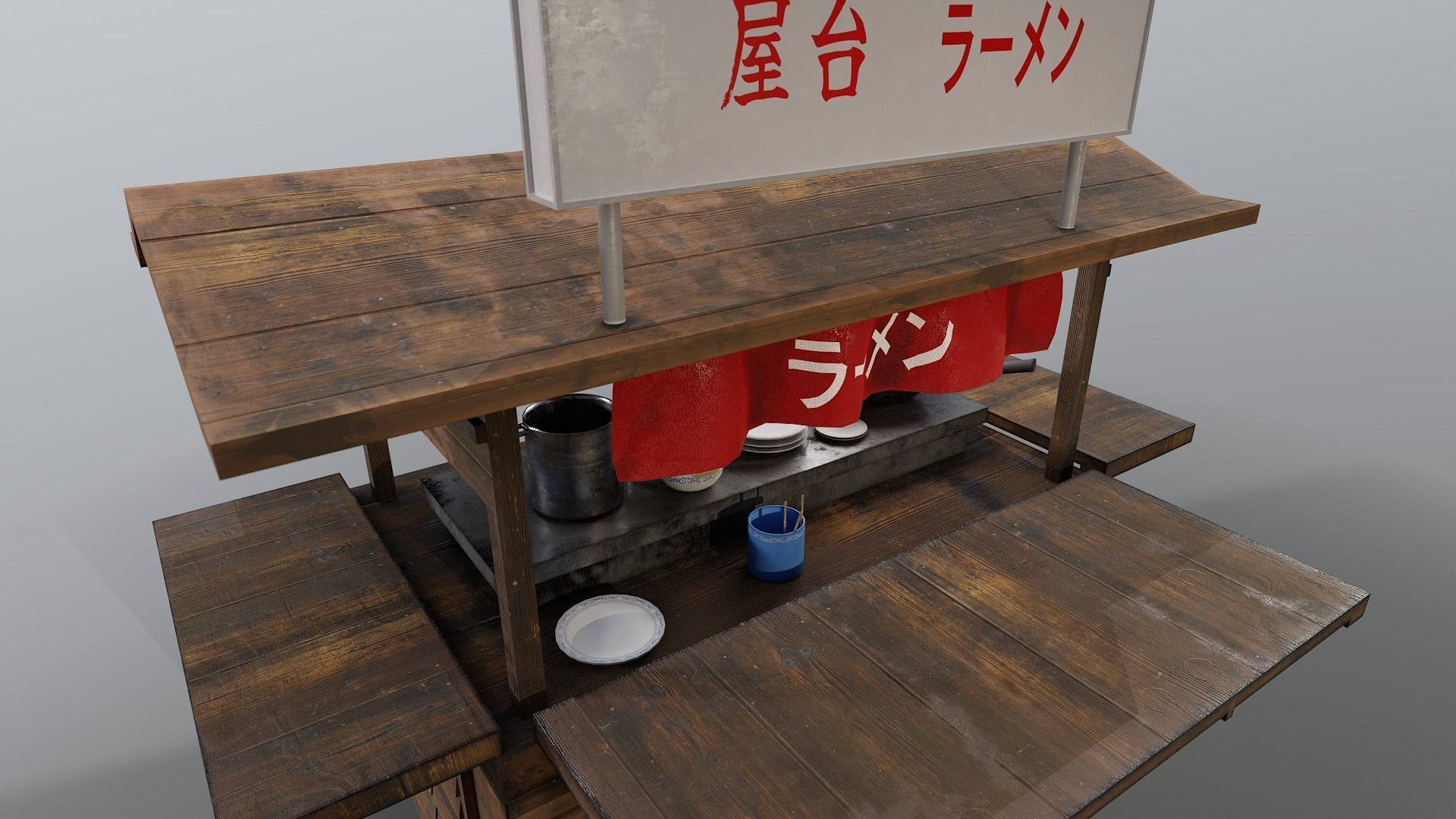 Yatai - Japanese mobile food cart 3D model | CGTrader