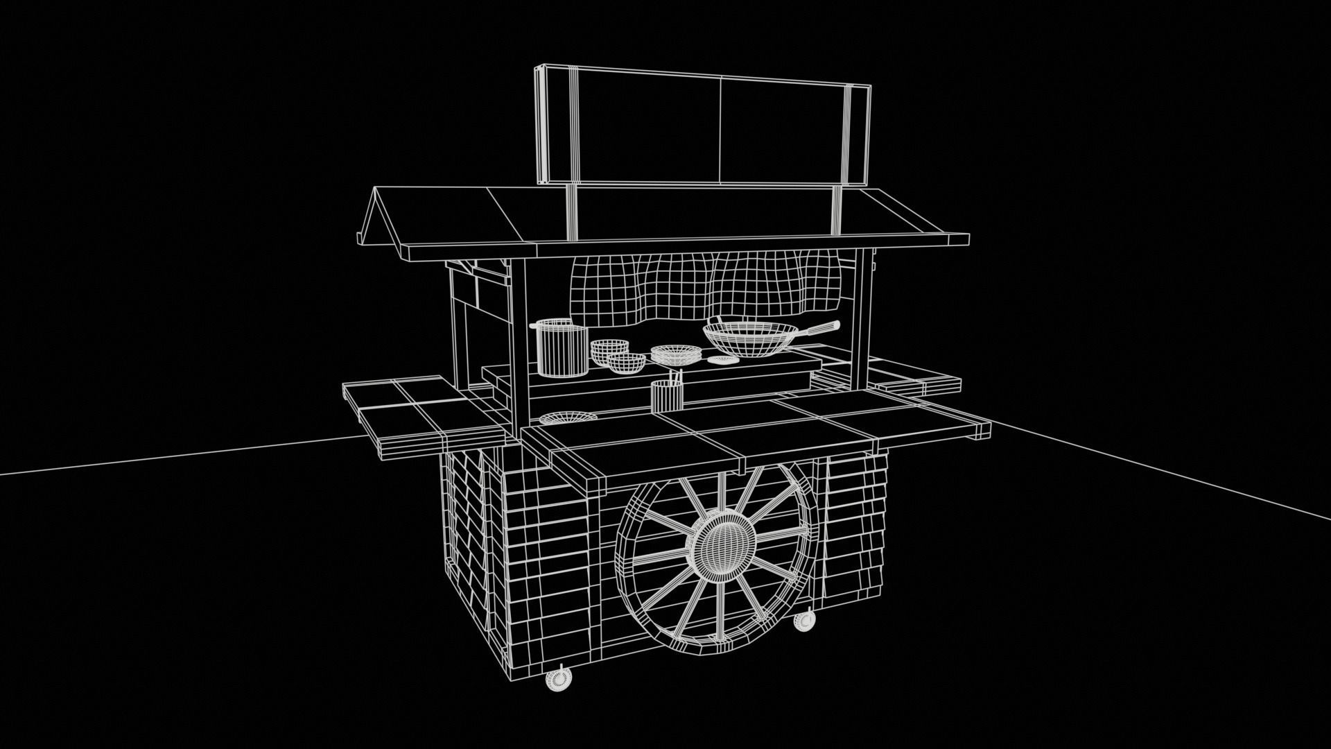 Yatai - Japanese mobile food cart 3D model | CGTrader