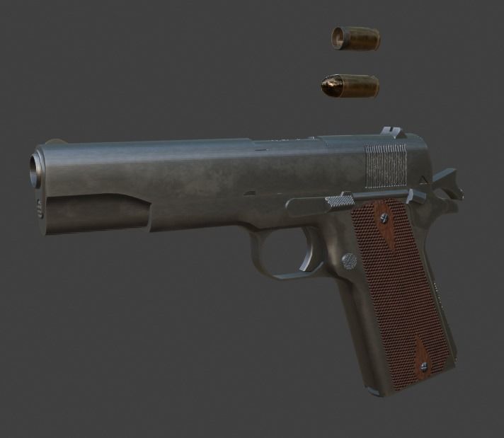 M1911A2 free VR / AR / low-poly 3D model | CGTrader