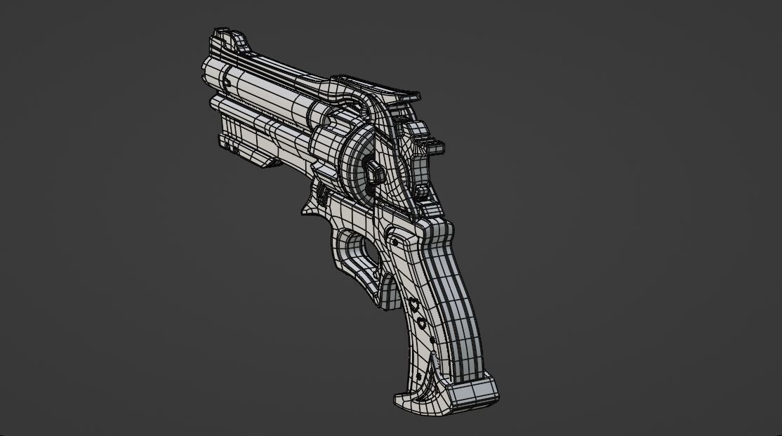 3D model Kawaii Pink Revolver VR / AR / low-poly | CGTrader