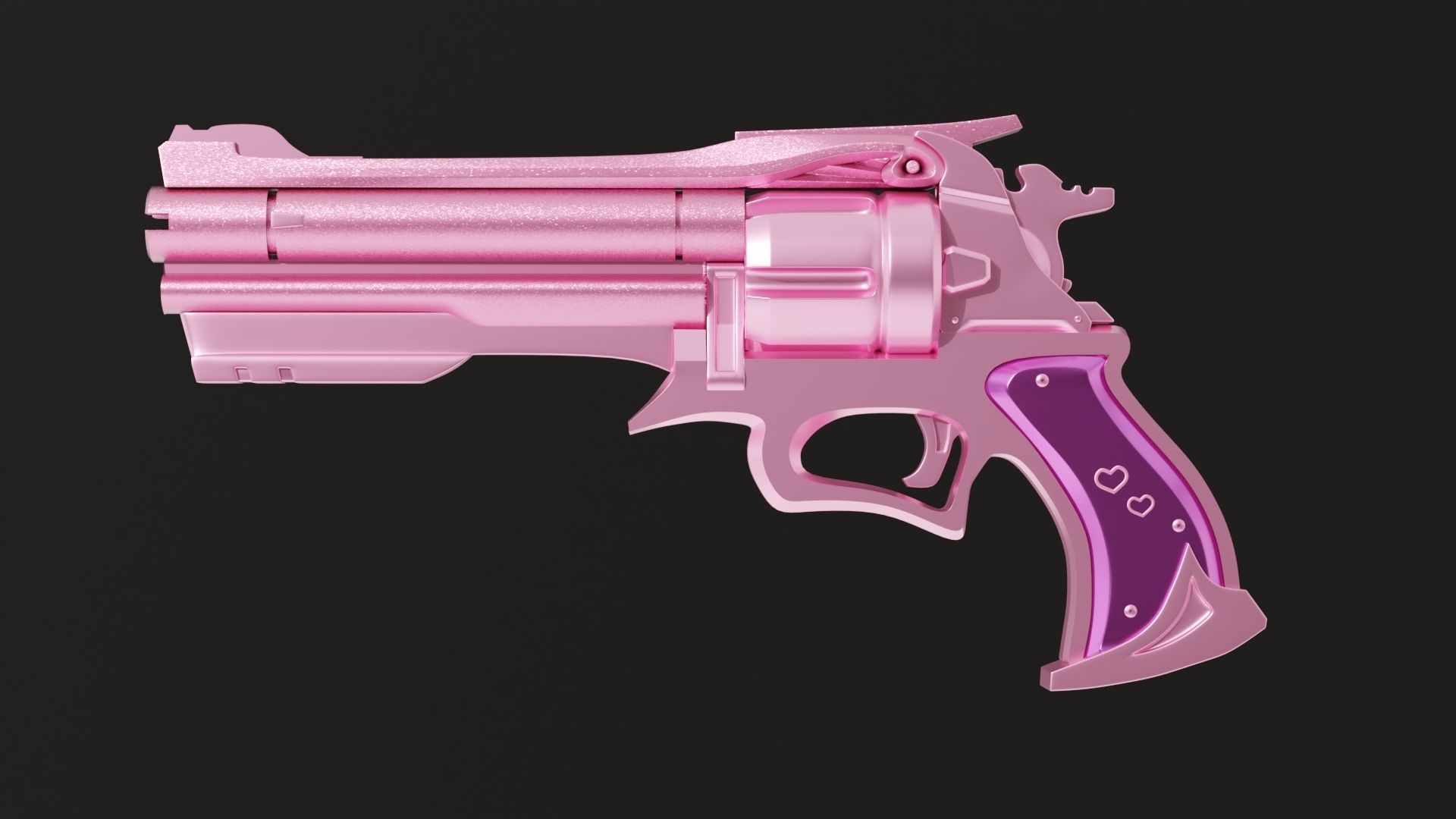 3D model Kawaii Pink Revolver VR / AR / low-poly | CGTrader
