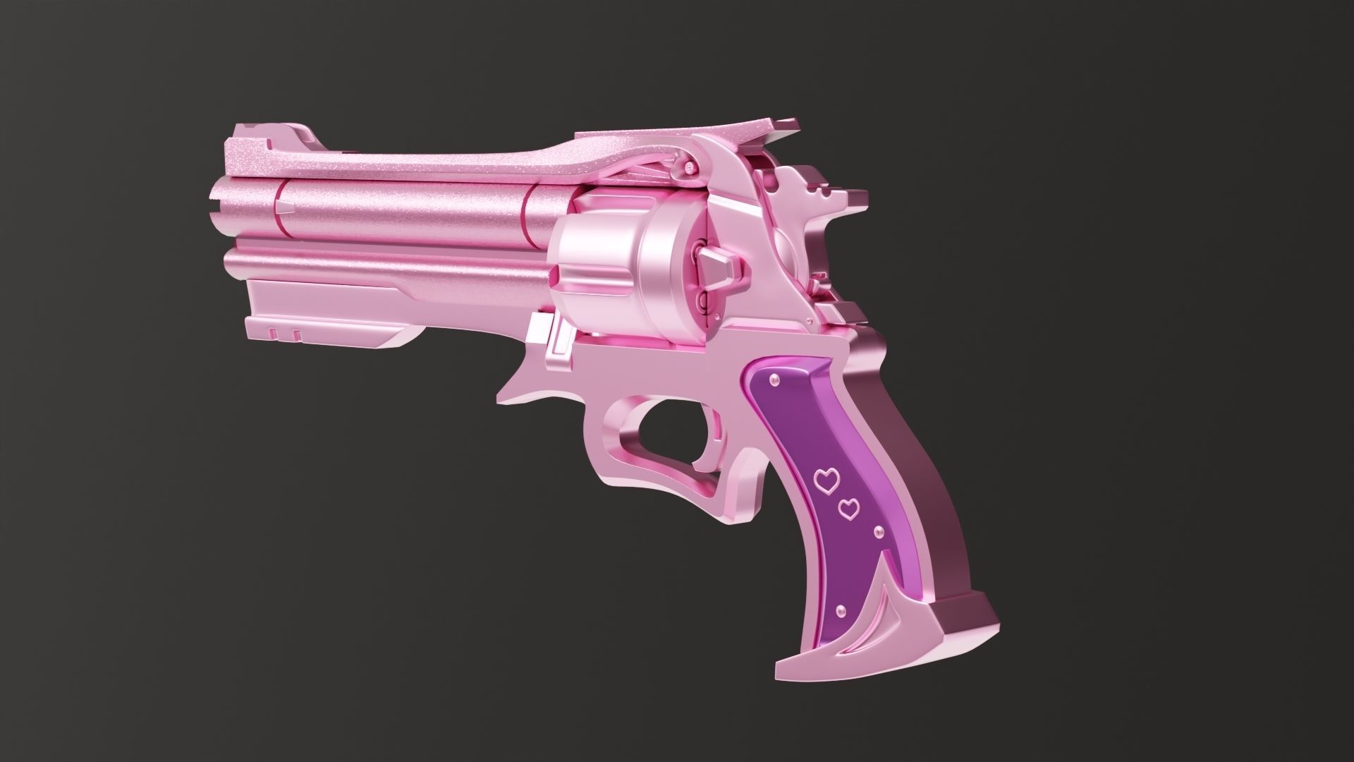 3D model Kawaii Pink Revolver VR / AR / low-poly | CGTrader