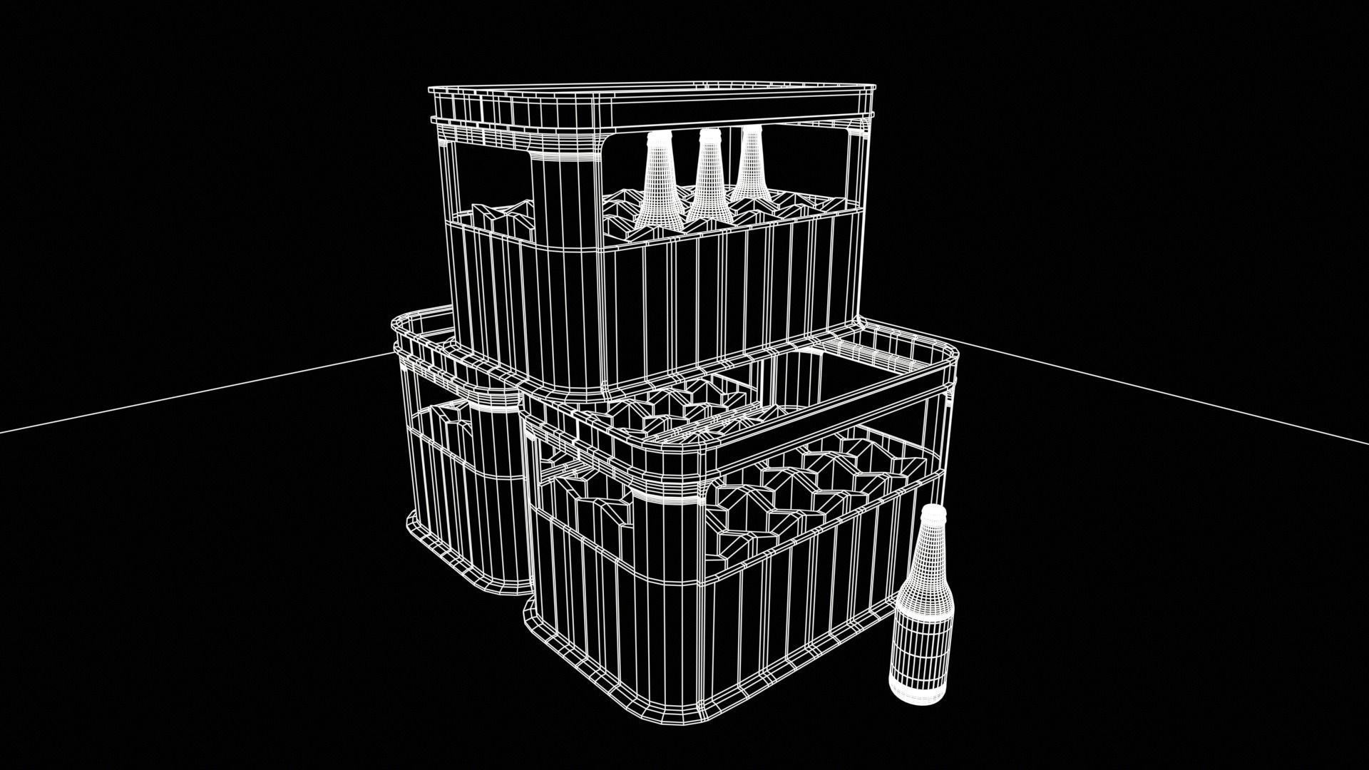 Beer crates and bottles 3D model | CGTrader