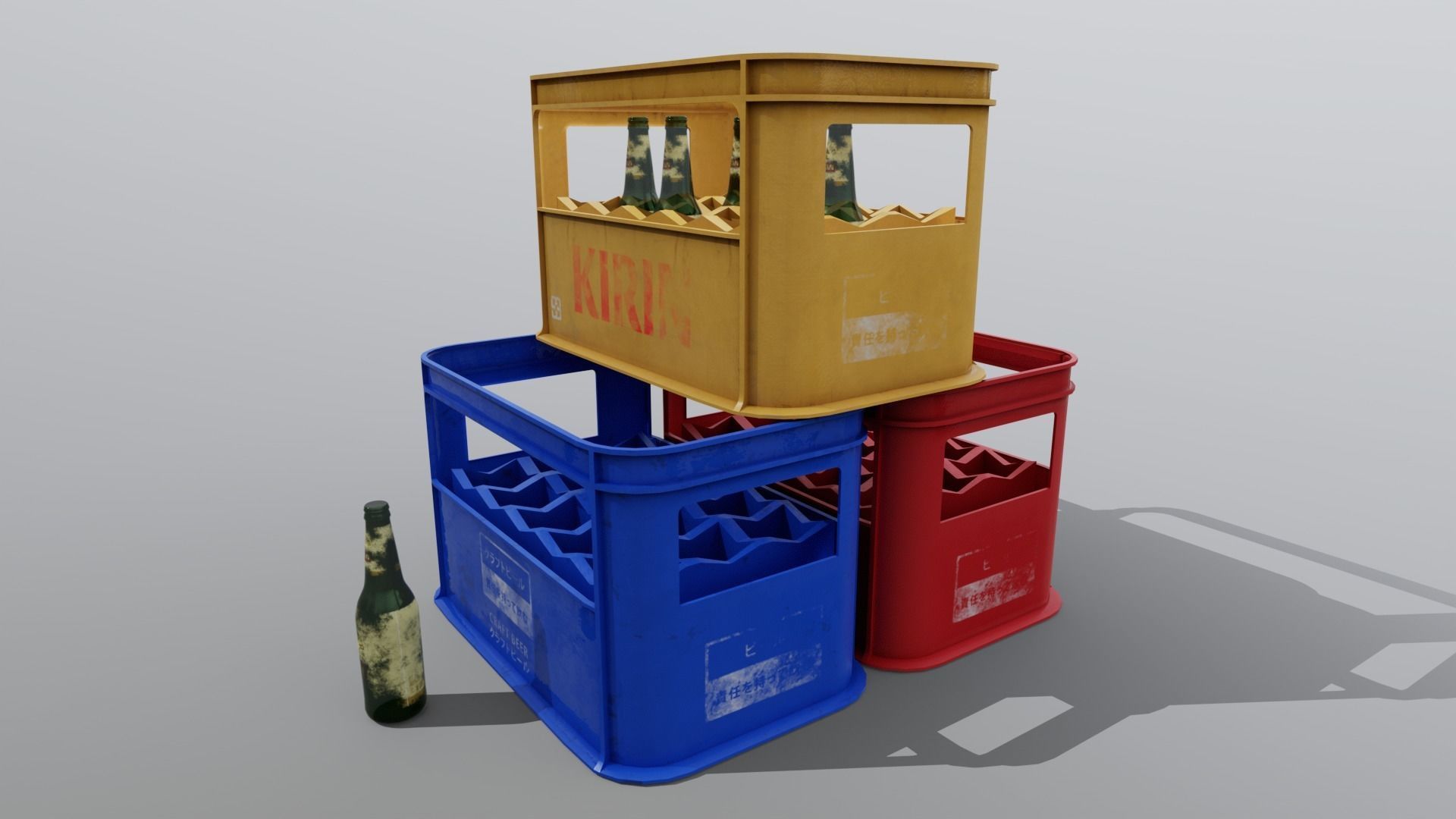 Beer crates and bottles 3D model | CGTrader