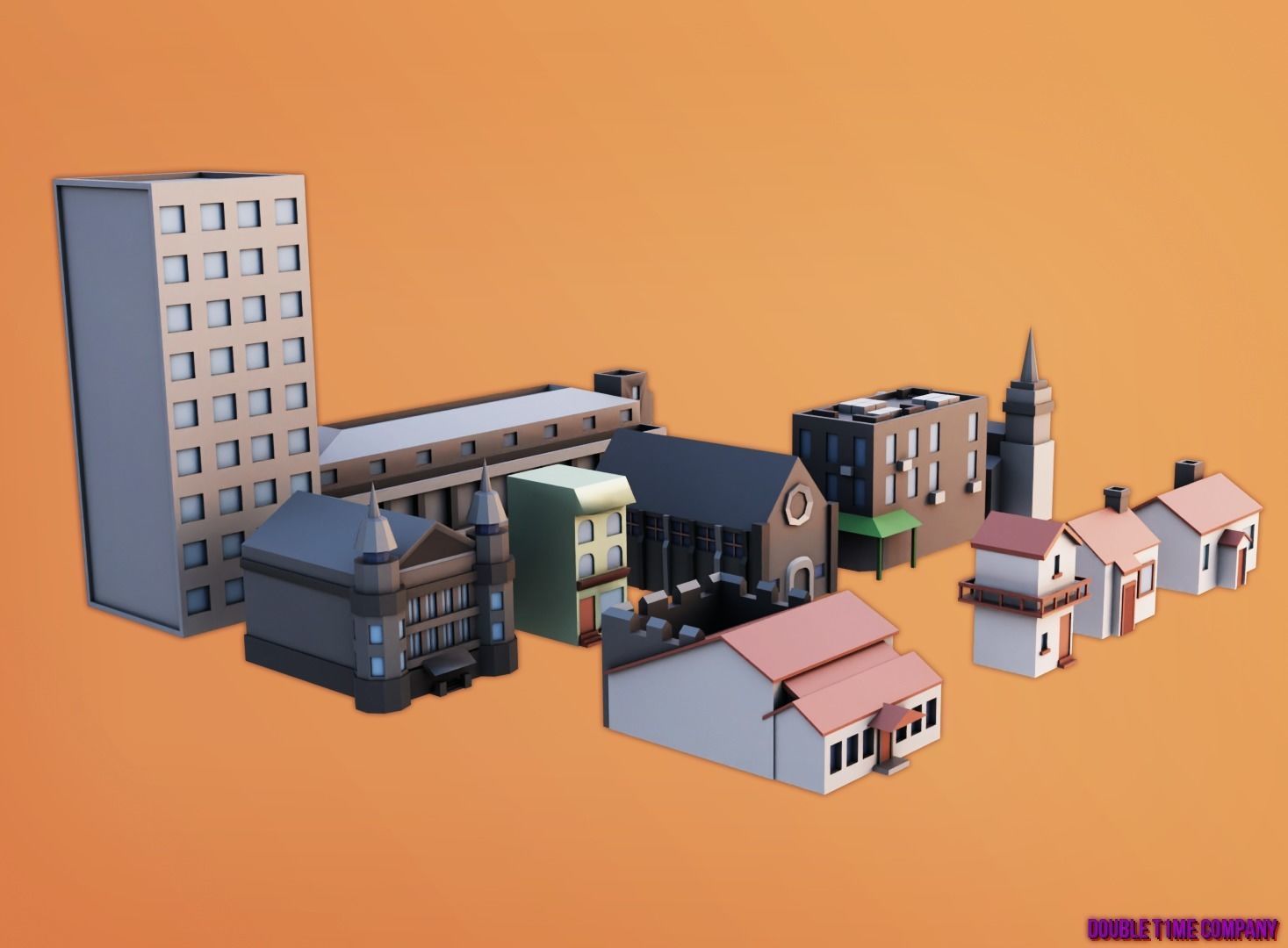 3D model Cartoon houses Pack VR / AR / low-poly | CGTrader