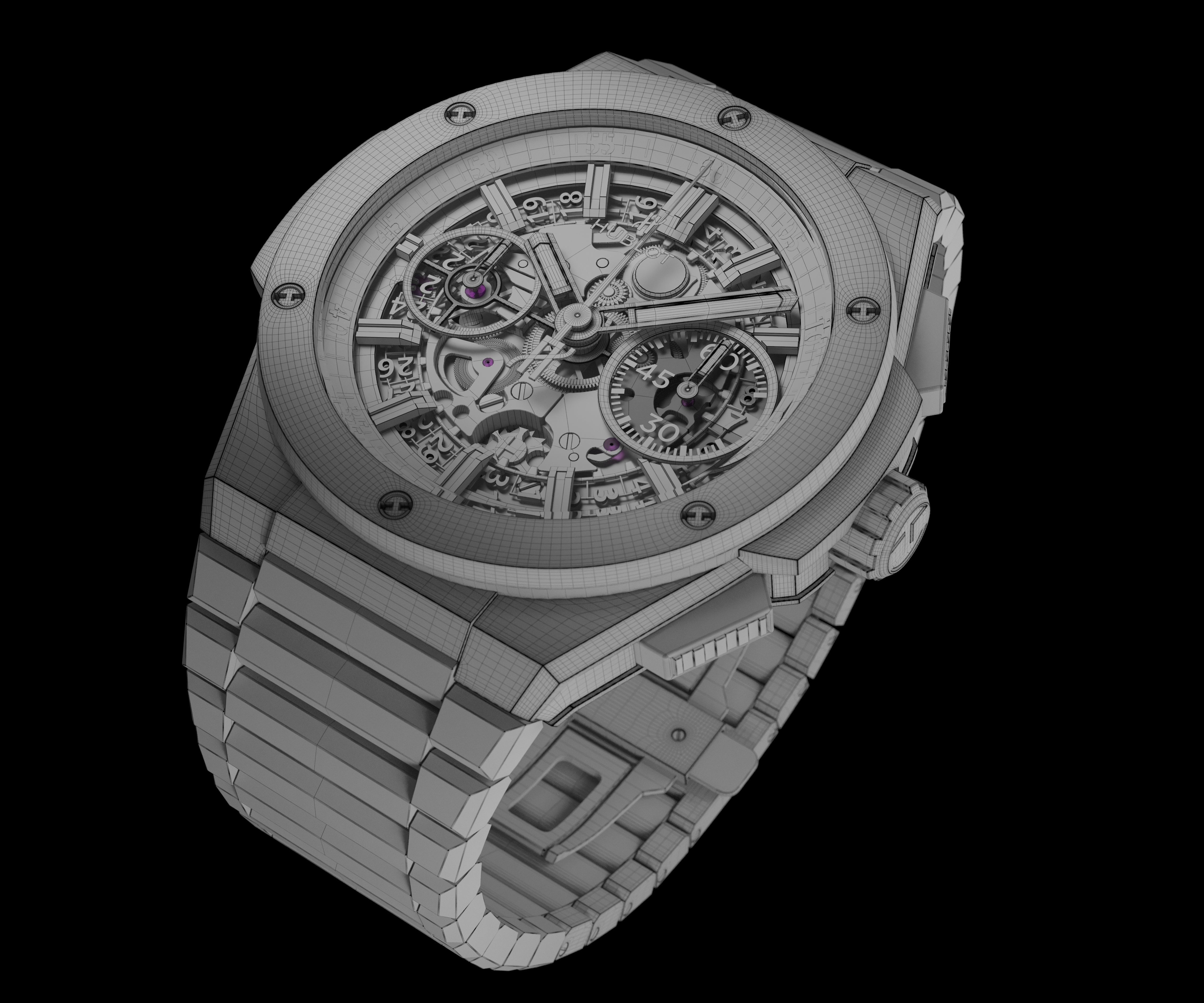 HUBLOT - Big Bang - Integrated Titanium 3D model | CGTrader