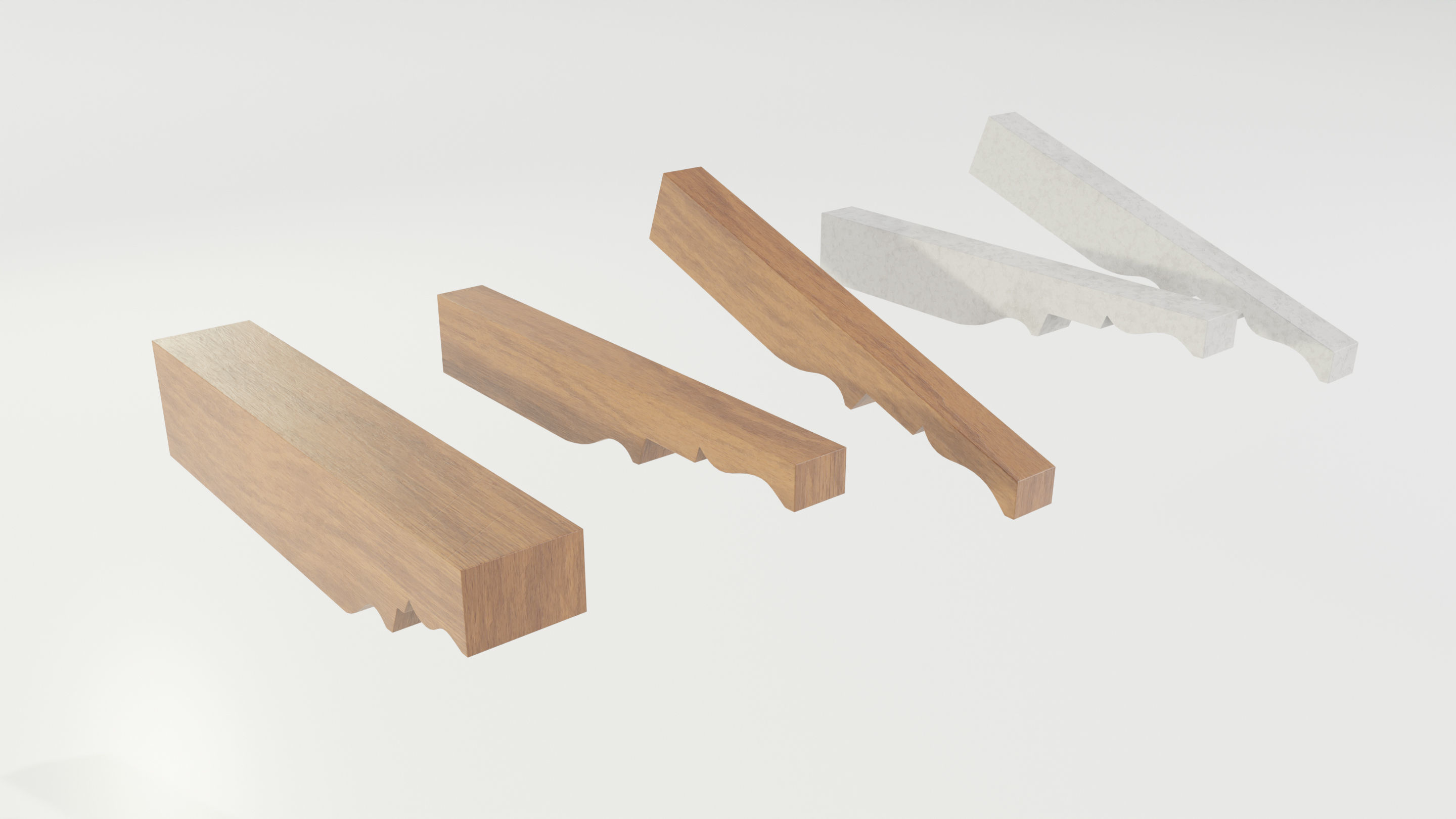 Wooden and concrete rafters 3D model | CGTrader