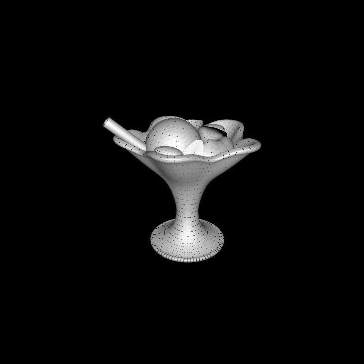 strawberry sundae 3D model | CGTrader