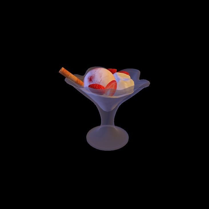 strawberry sundae 3D model | CGTrader
