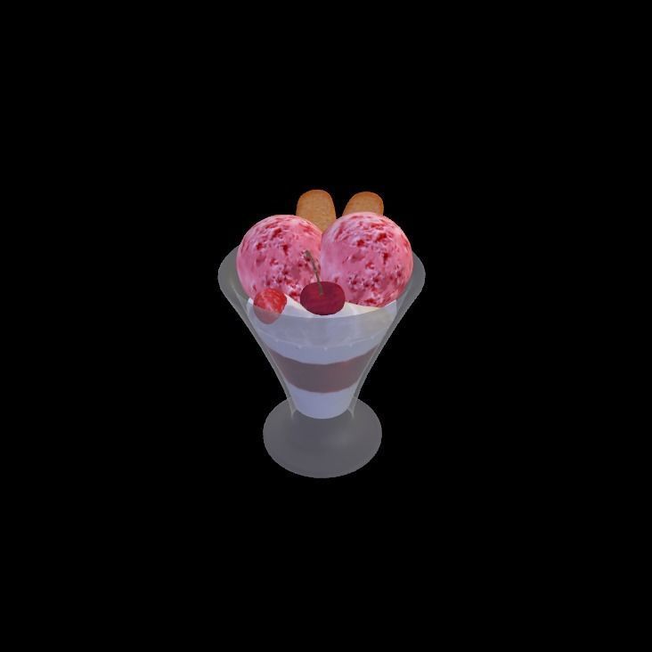 red fruits sundae 3D model | CGTrader