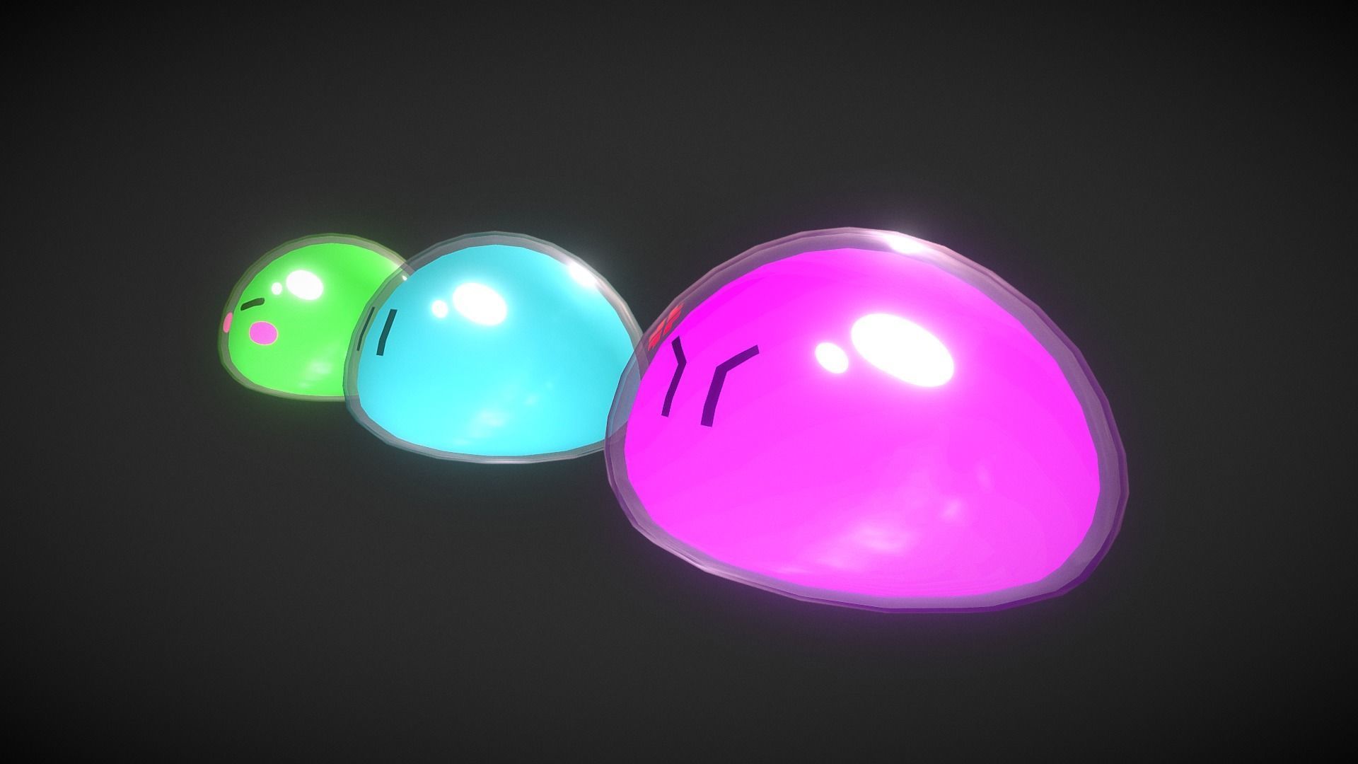 3D model Slime three colorful eggs VR / AR / low-poly | CGTrader