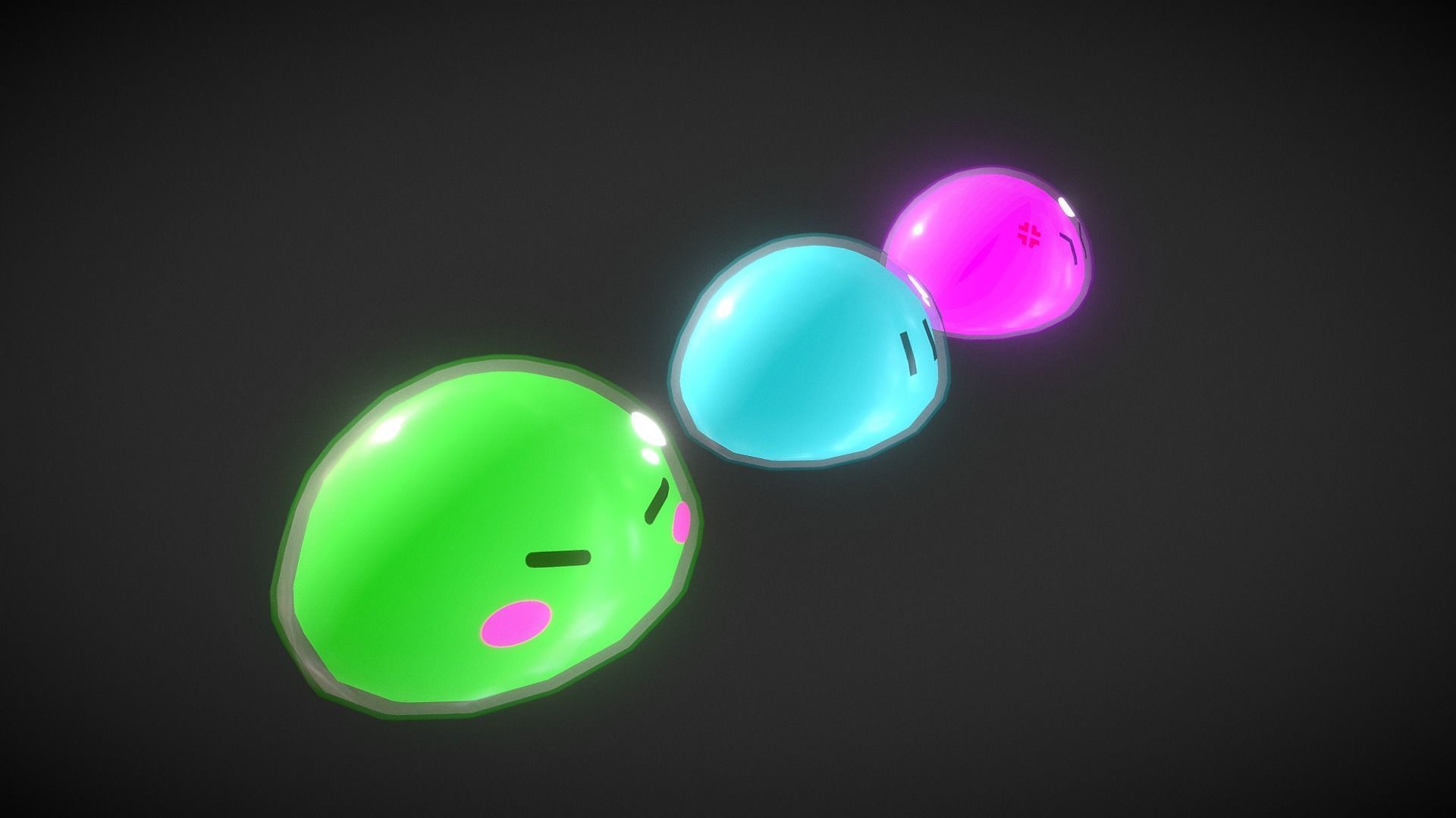 3D model Slime three colorful eggs VR / AR / low-poly | CGTrader