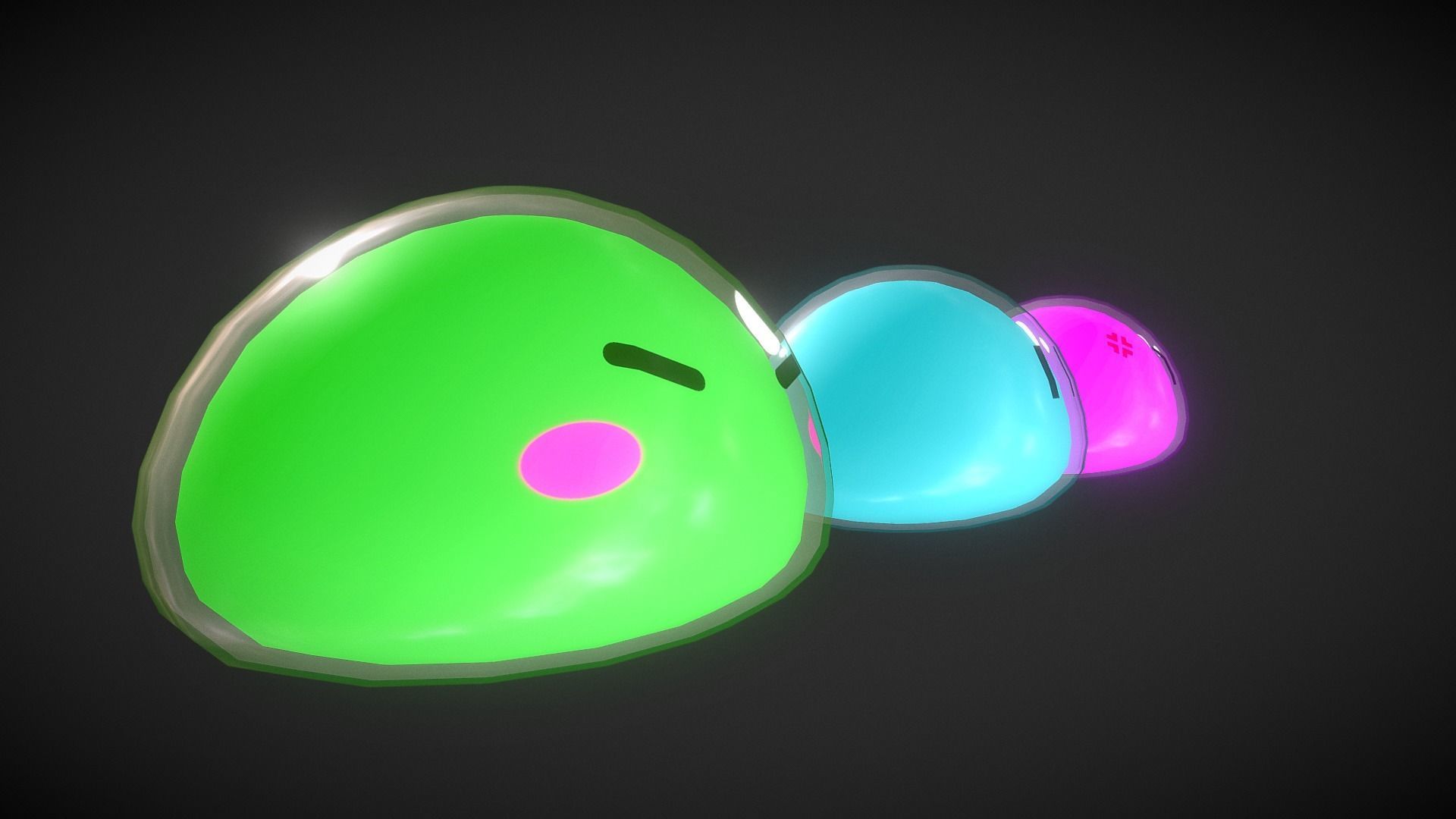 3D model Slime three colorful eggs VR / AR / low-poly | CGTrader
