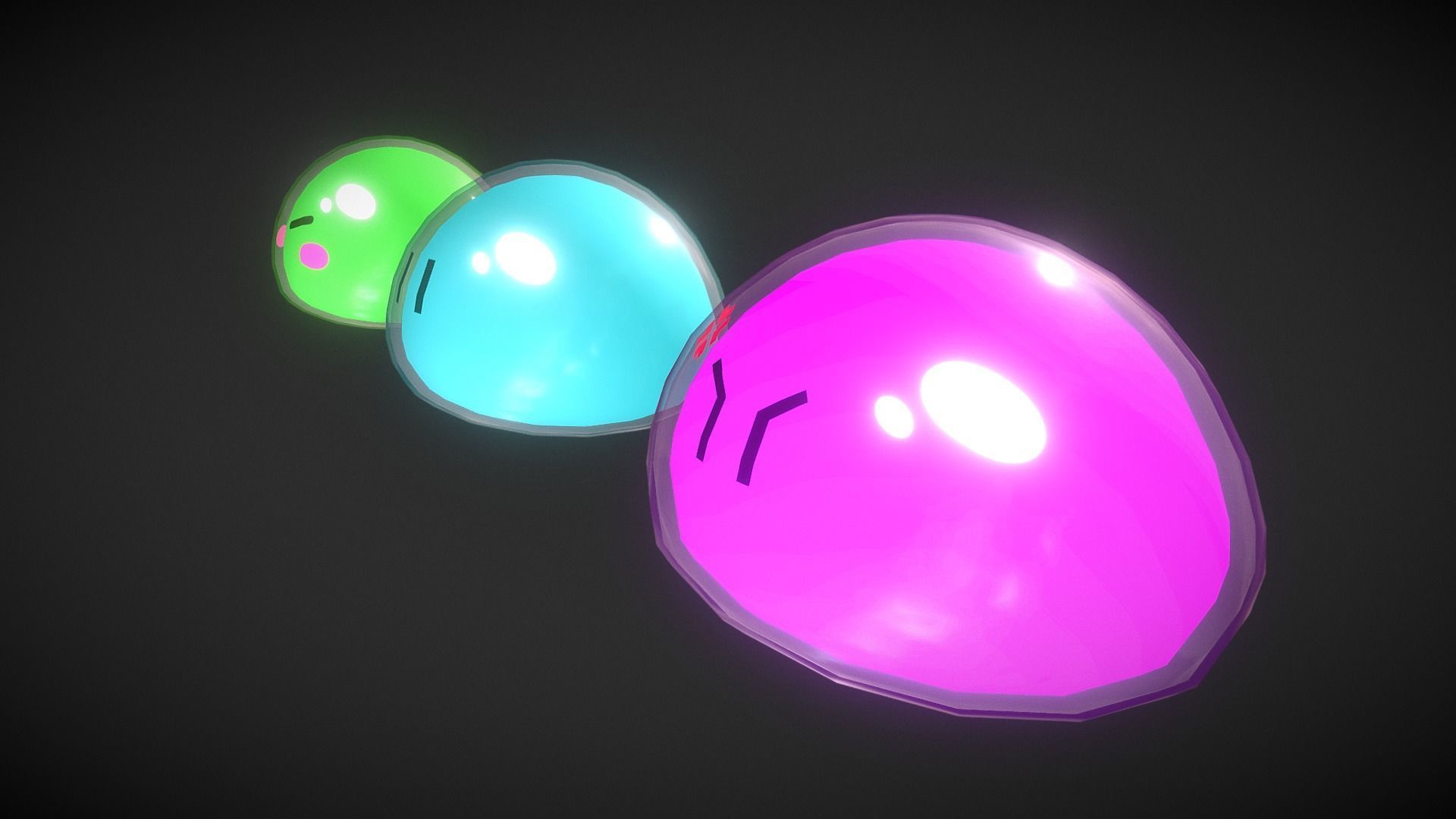 3D model Slime three colorful eggs VR / AR / low-poly | CGTrader
