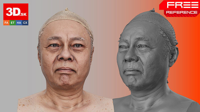 Raw Head Scan Uchida Tadao FREE 3D model | CGTrader