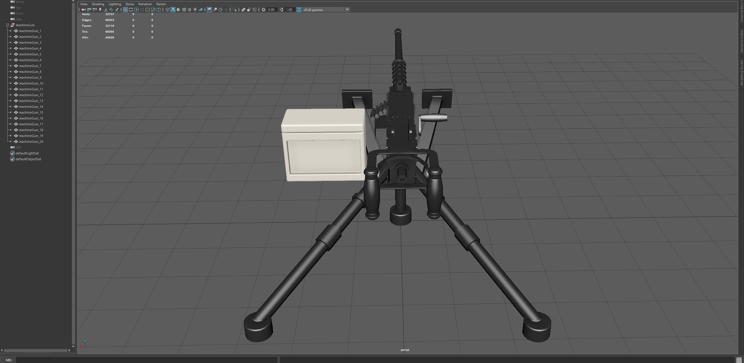 machine gun Subdiv model with UVs 3D model | CGTrader
