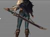 benedetta 3d female character holding sword 3D model animated rigged ...