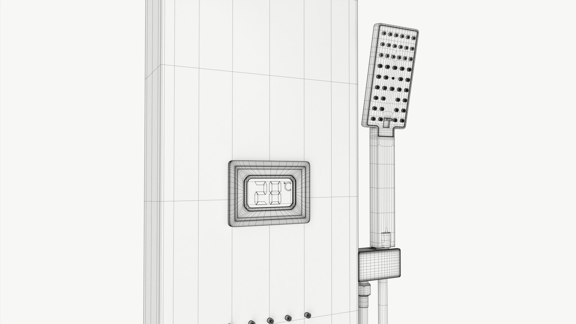 Panel Tower Faucet System With Display 01 3D model | CGTrader