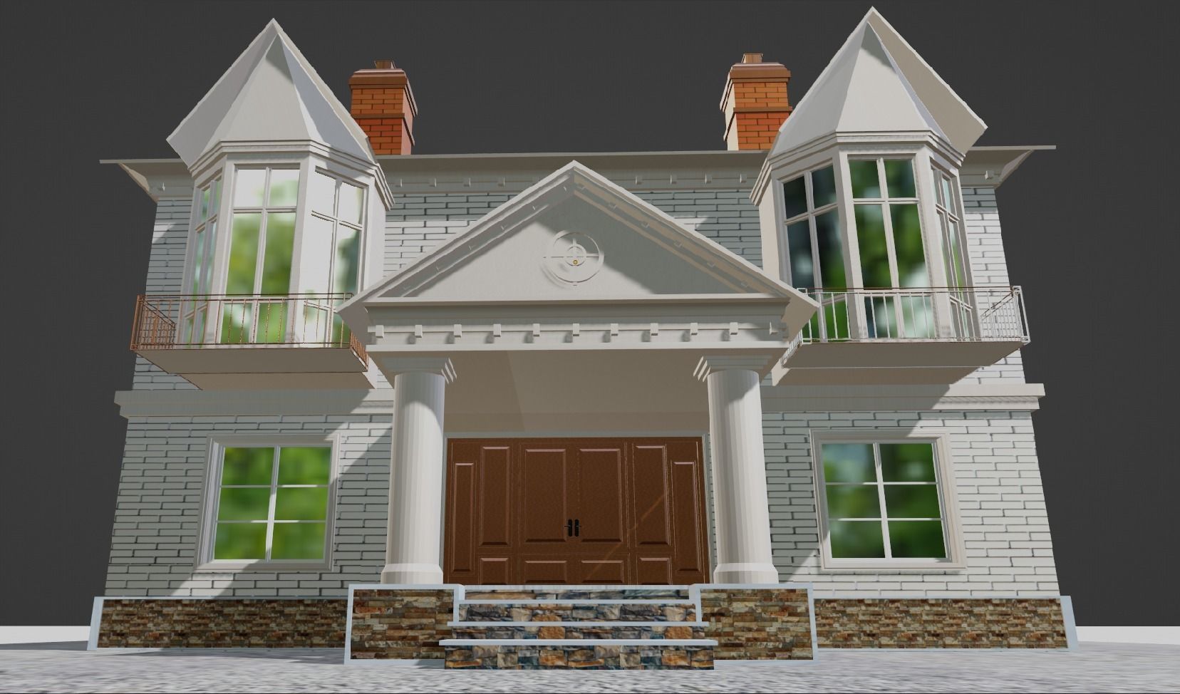 3D model HOUSE EXTERIOR VR / AR / low-poly | CGTrader