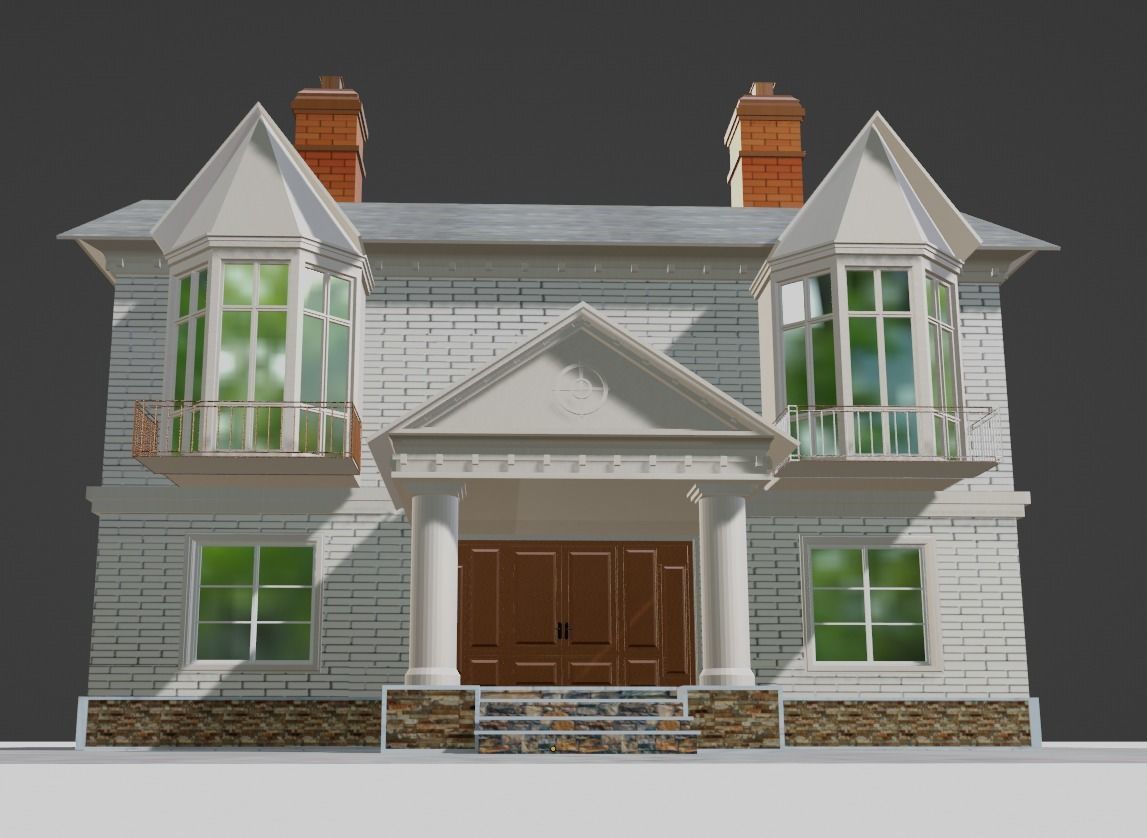 3D model HOUSE EXTERIOR VR / AR / low-poly | CGTrader