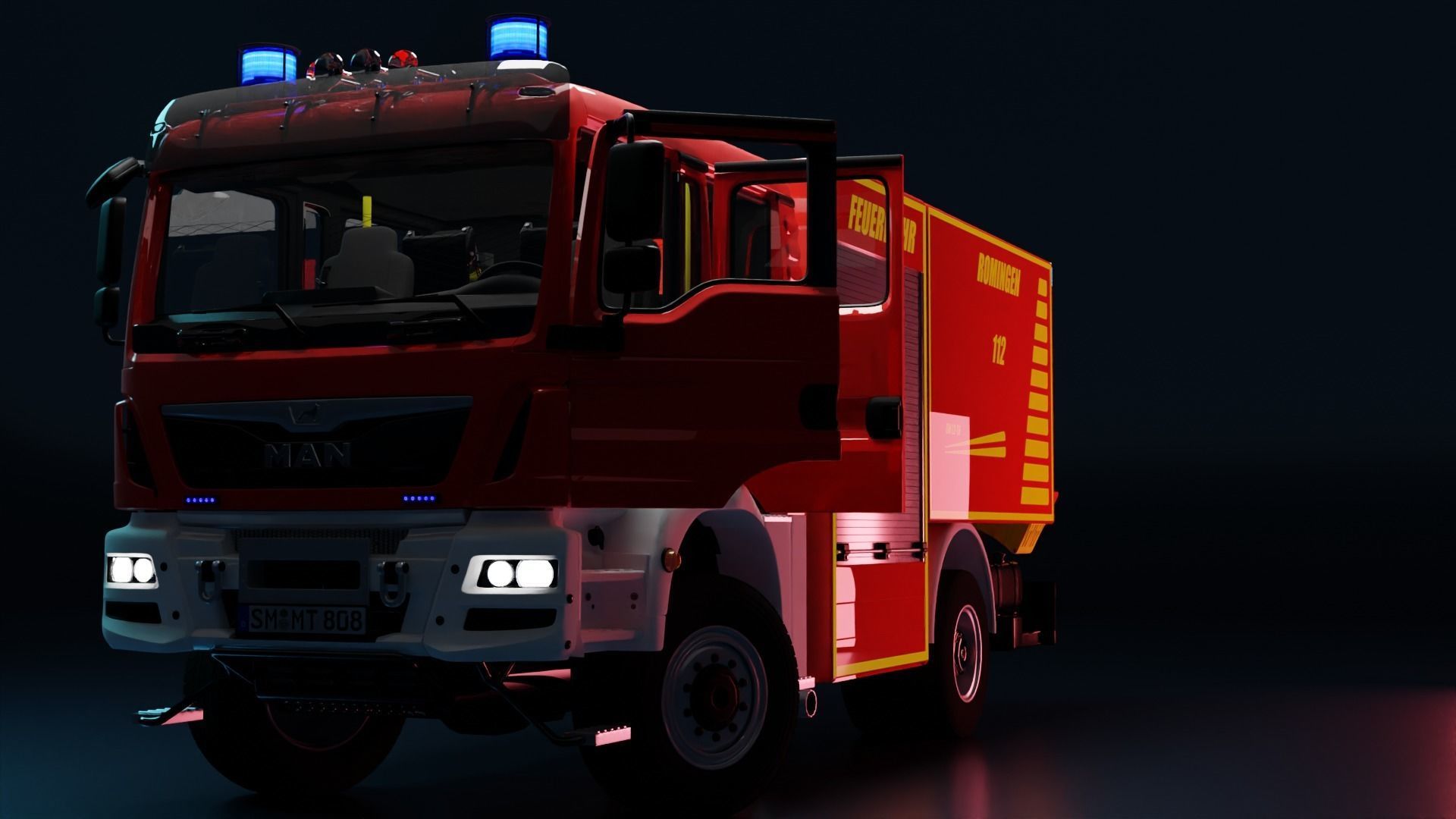 MAN TGM Crew Cab 4x4 Feuerwehr 3D model | CGTrader