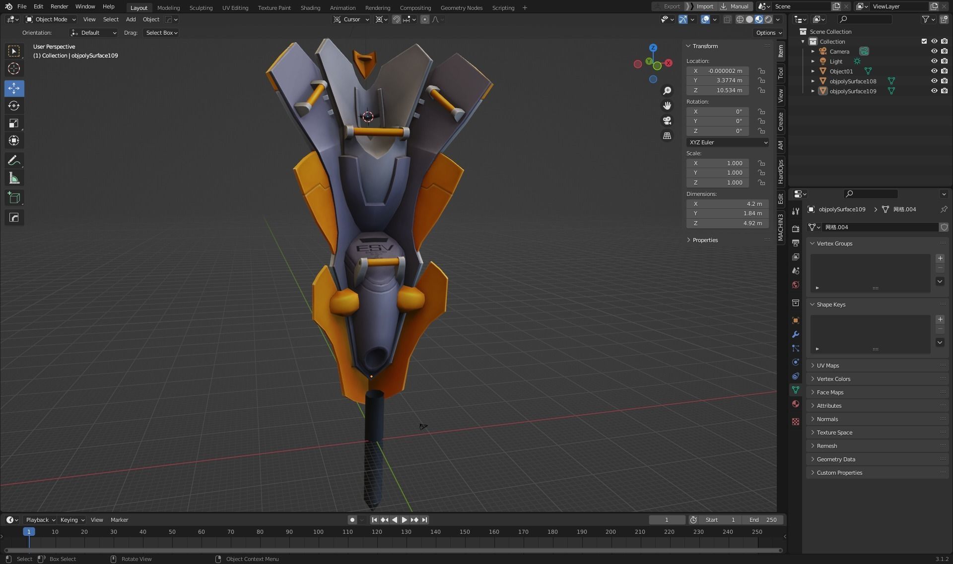 3D model EVA UNIT 00 Defense Shield Enchanted shield of virtue VR / AR ...