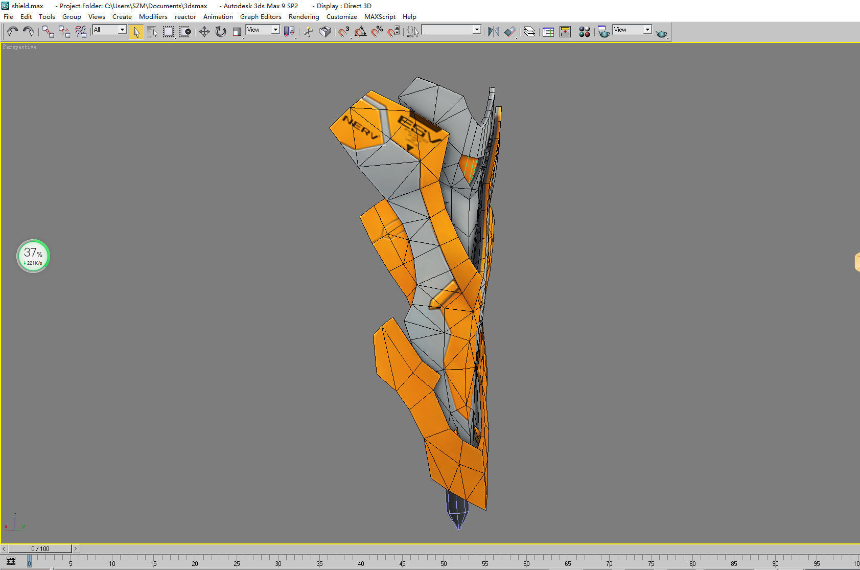 3D model EVA UNIT 00 Defense Shield Enchanted shield of virtue VR / AR ...