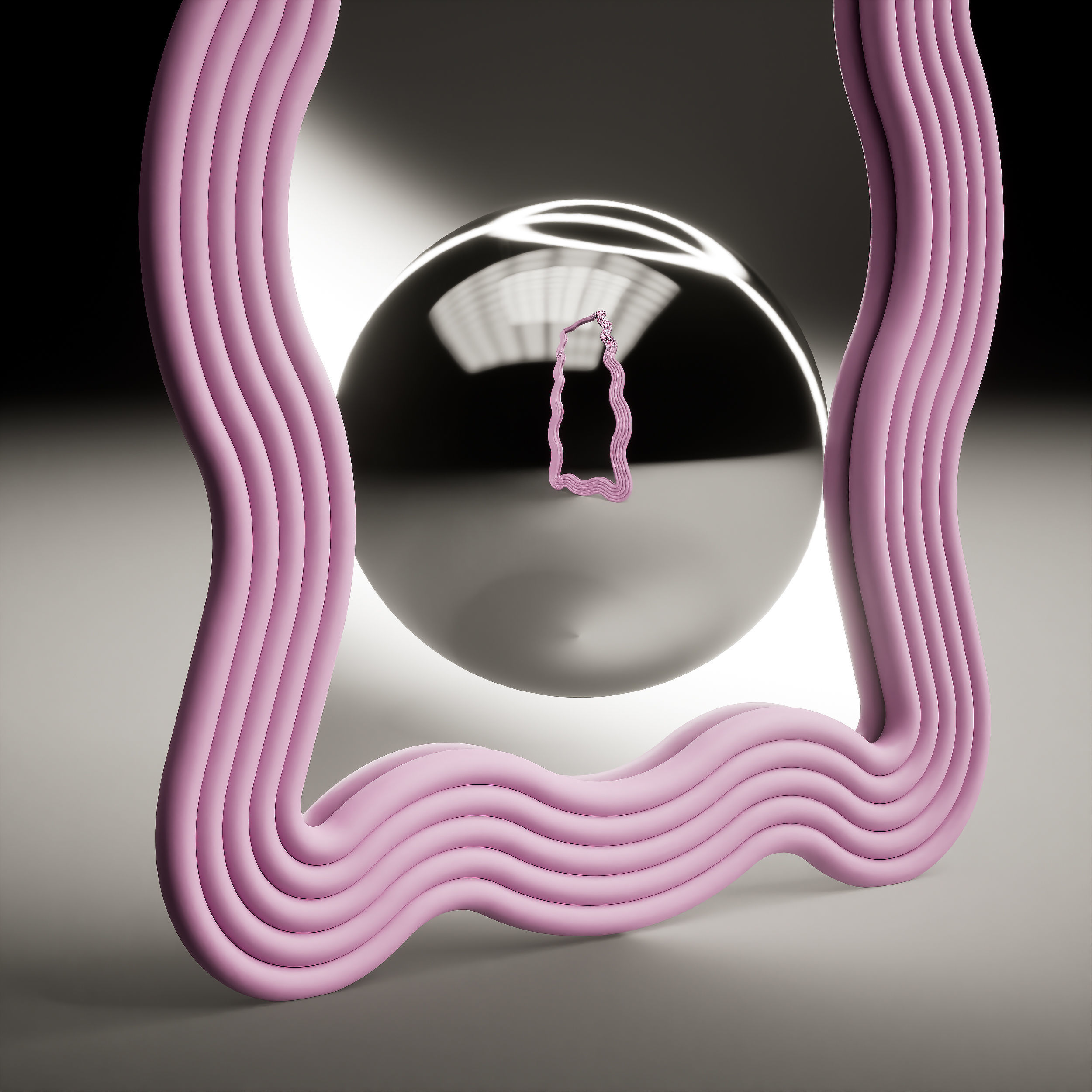 Wavy design Mirror 3D model | CGTrader