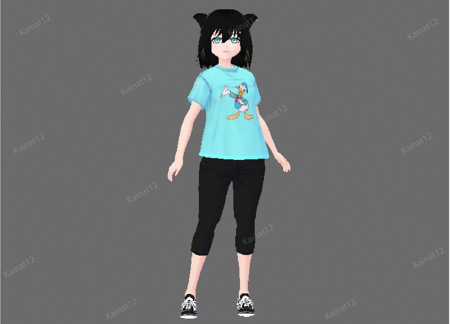 3D model 3d low poly female avatar for vrchat and for vtubing VR / AR ...