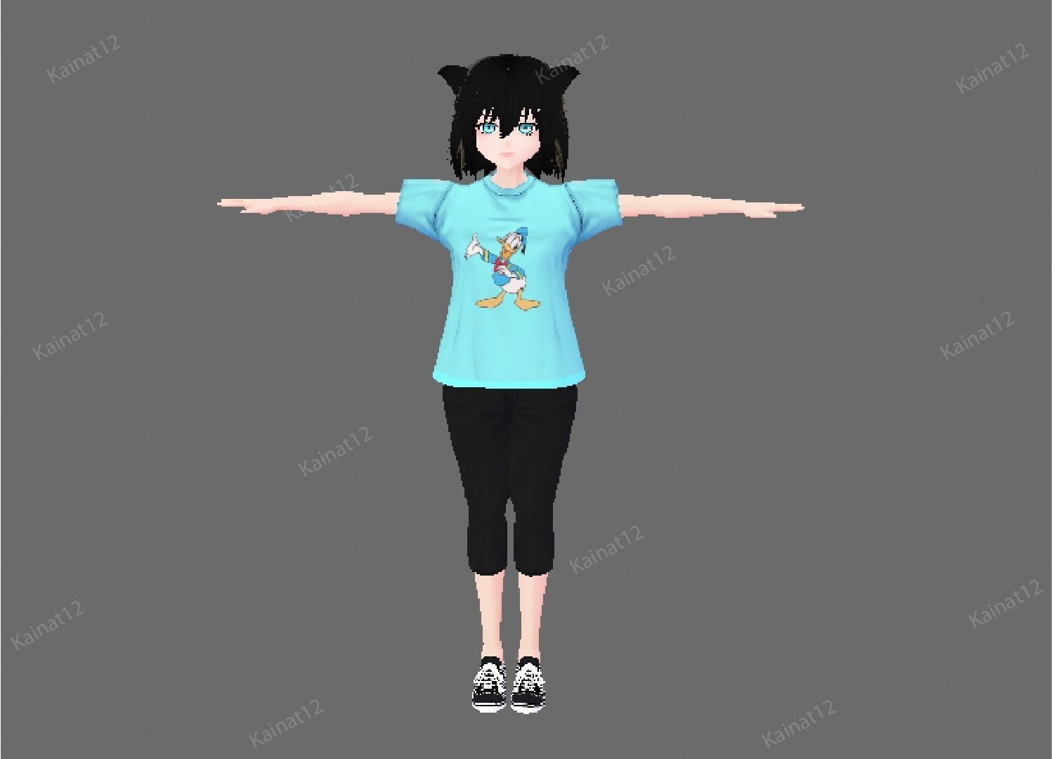 3D model 3d low poly female avatar for vrchat and for vtubing VR / AR ...