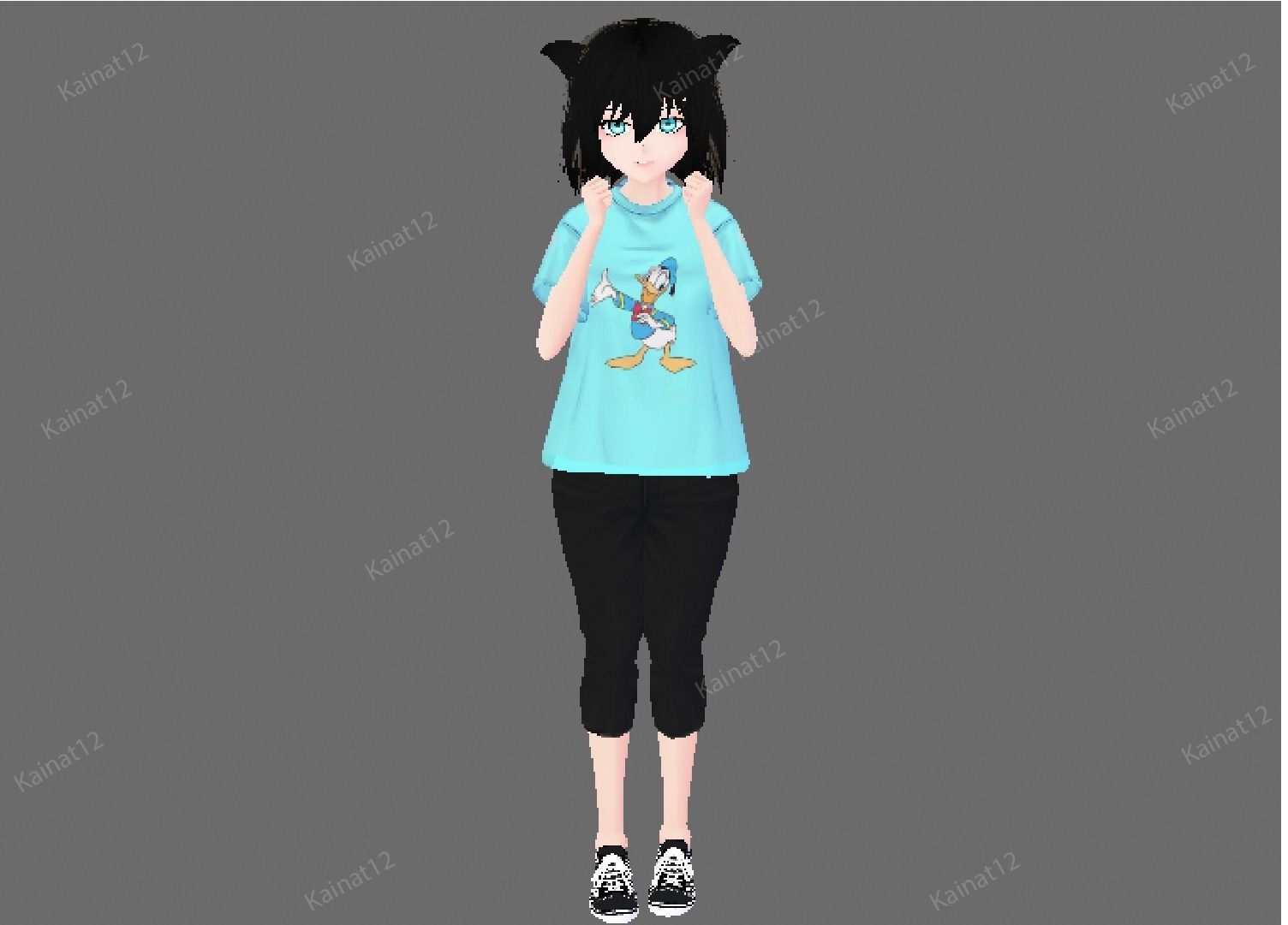 3D model 3d low poly female avatar for vrchat and for vtubing VR / AR ...