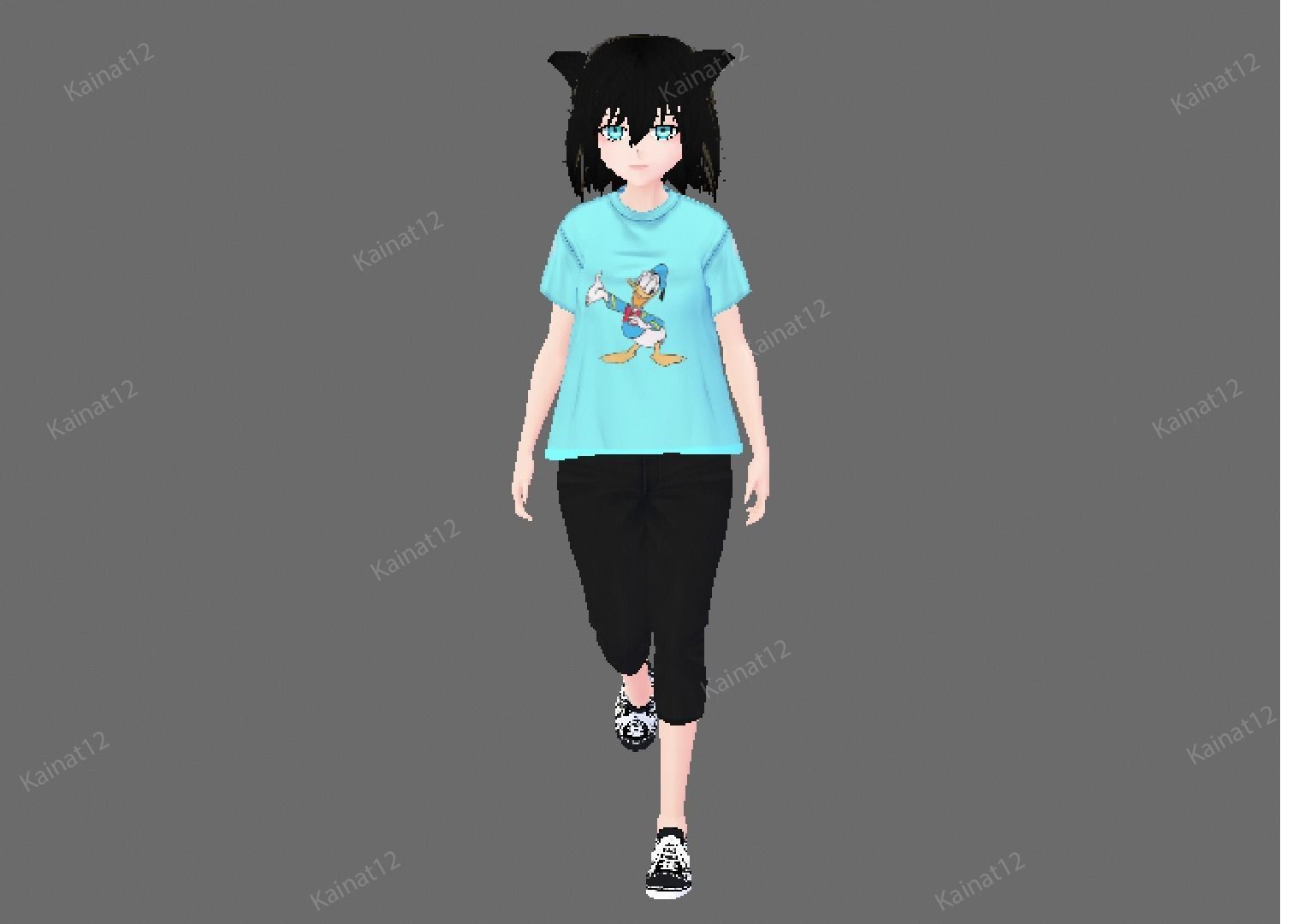 3D model 3d low poly female avatar for vrchat and for vtubing VR / AR ...