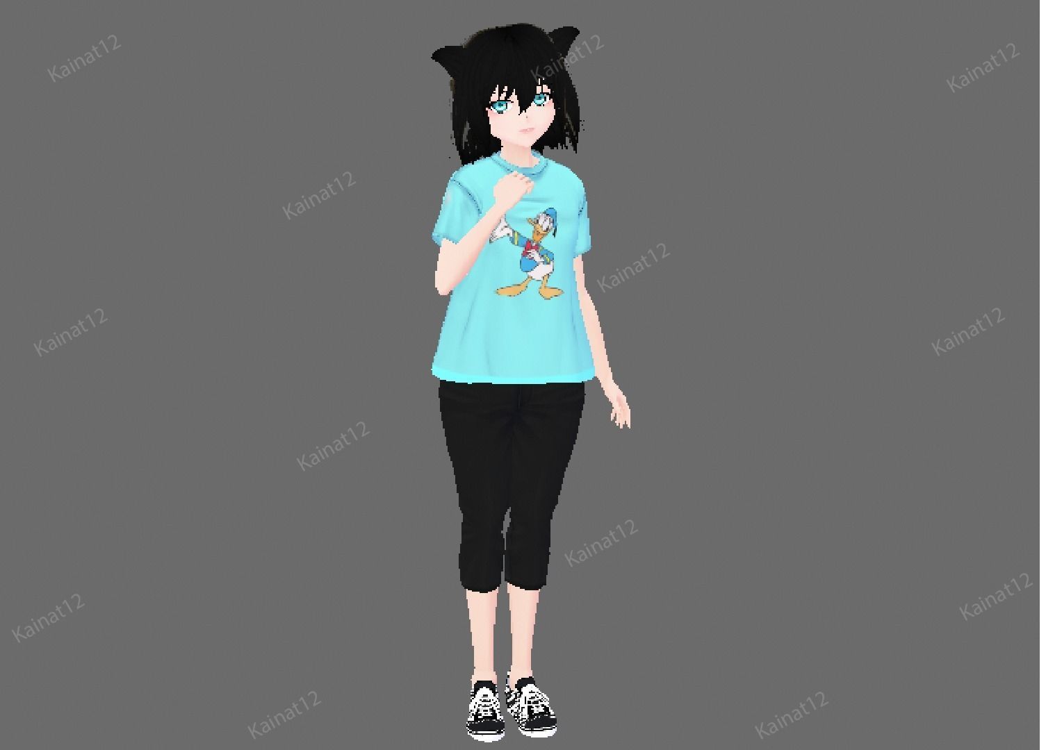 3D model 3d low poly female avatar for vrchat and for vtubing VR / AR ...