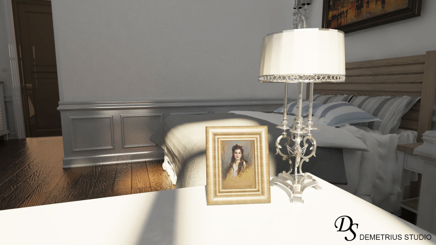 Grey Bedroom Interior Set free 3D model | CGTrader