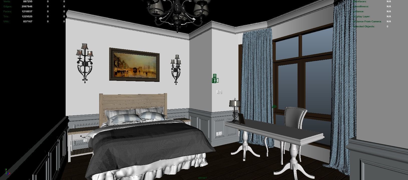 Grey Bedroom Interior Set free 3D model | CGTrader