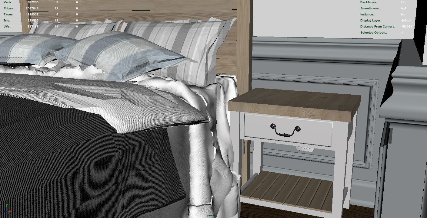 Grey Bedroom Interior Set free 3D model | CGTrader