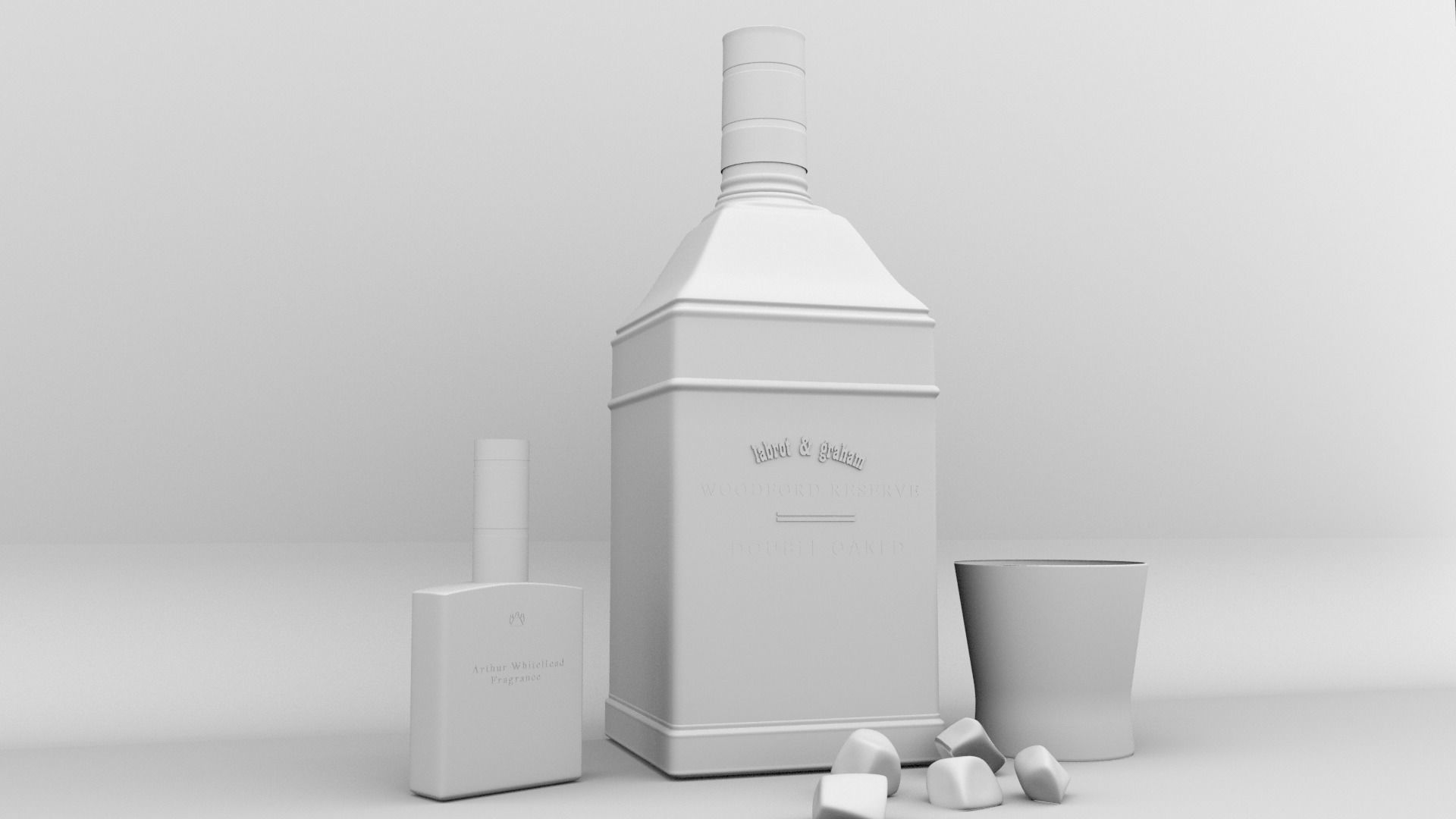 double whiskey bottle 3D model 3D model | CGTrader