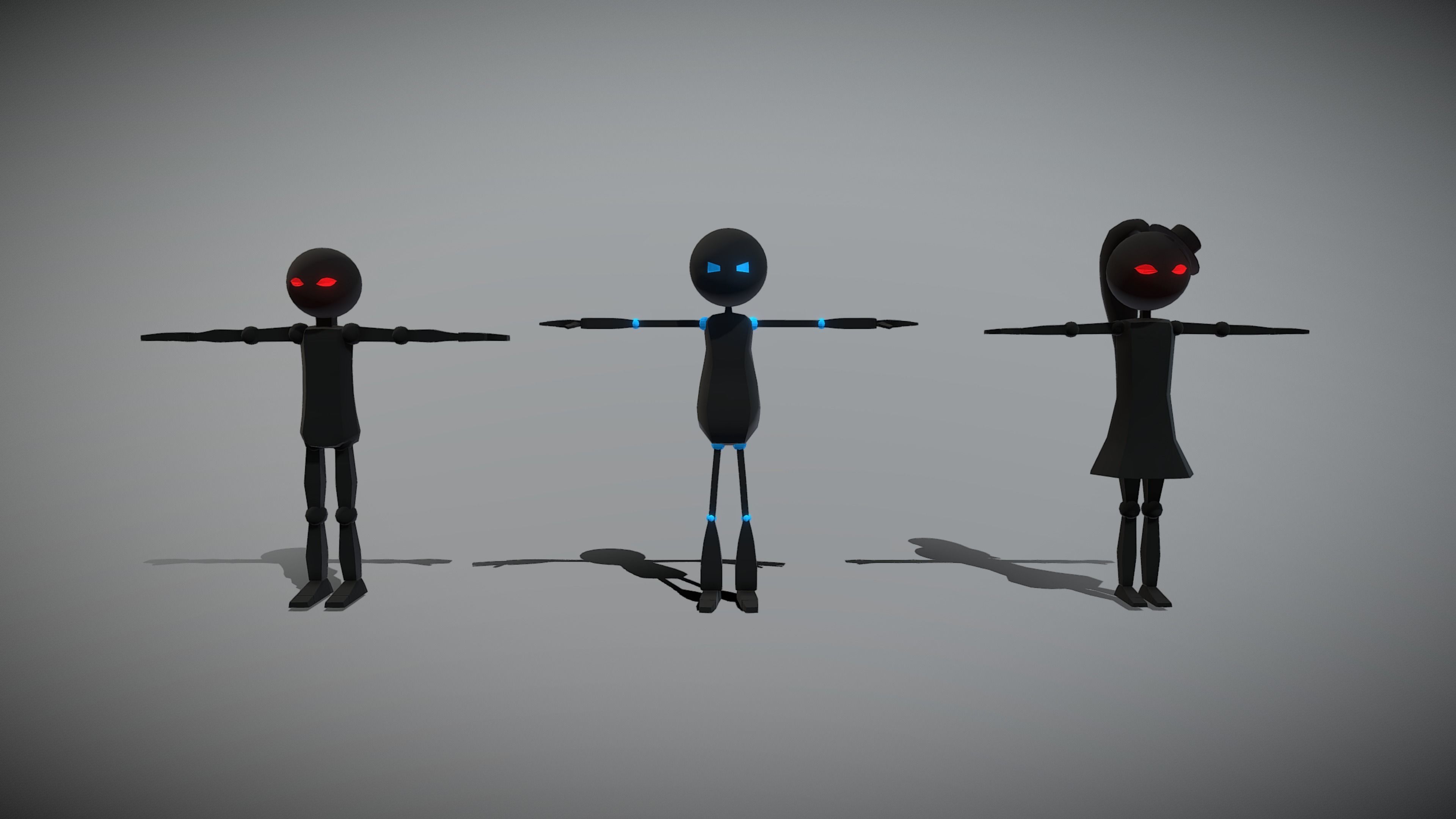3D model Stickman character VR / AR / low-poly rigged animated | CGTrader