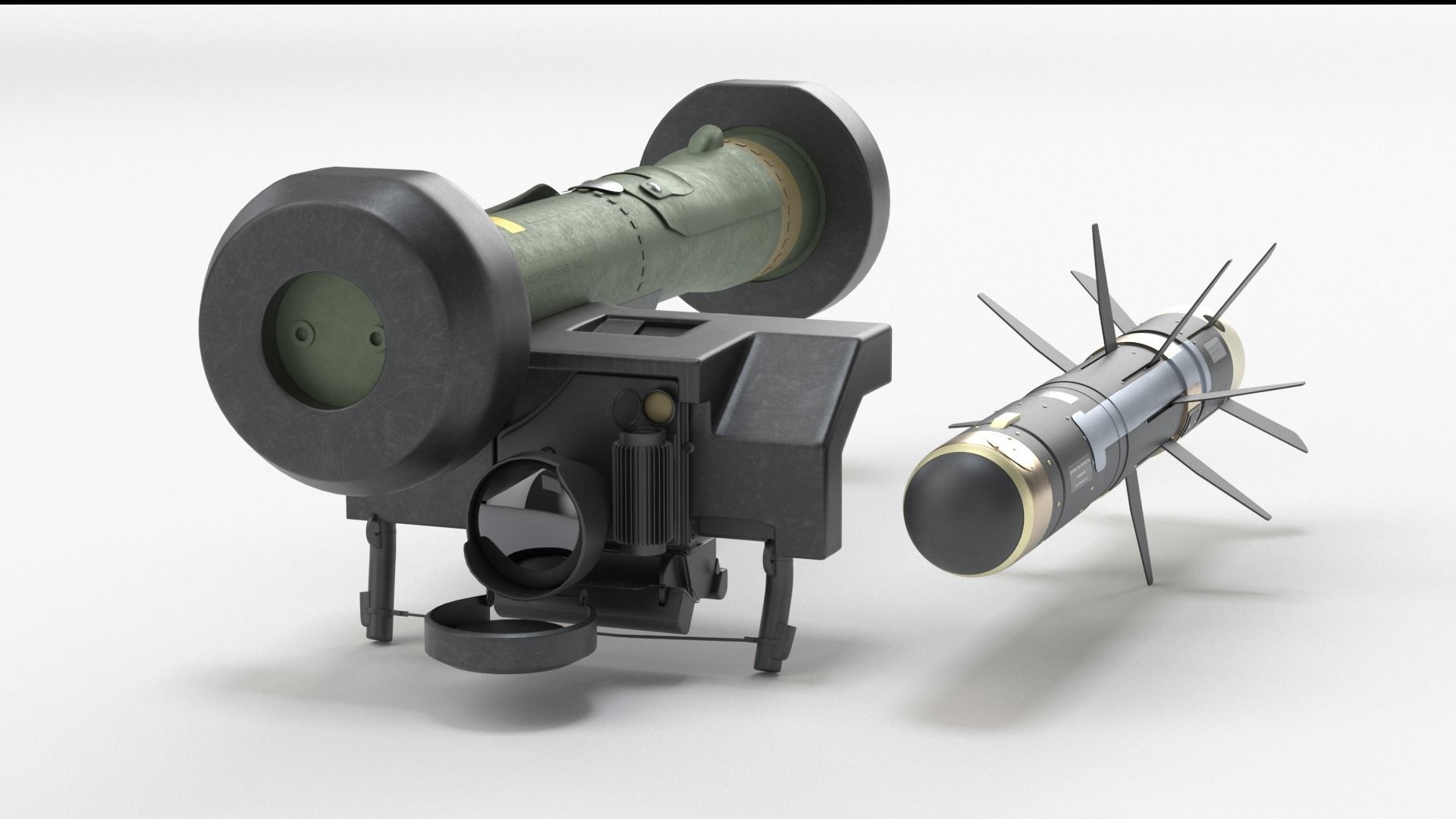 Javelin FGM-148 Anti-Tank Missile with Launcher 3D model | CGTrader