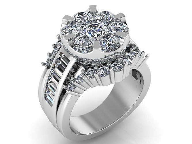 round shape illusion setting ring 0093 3D model 3D printable | CGTrader