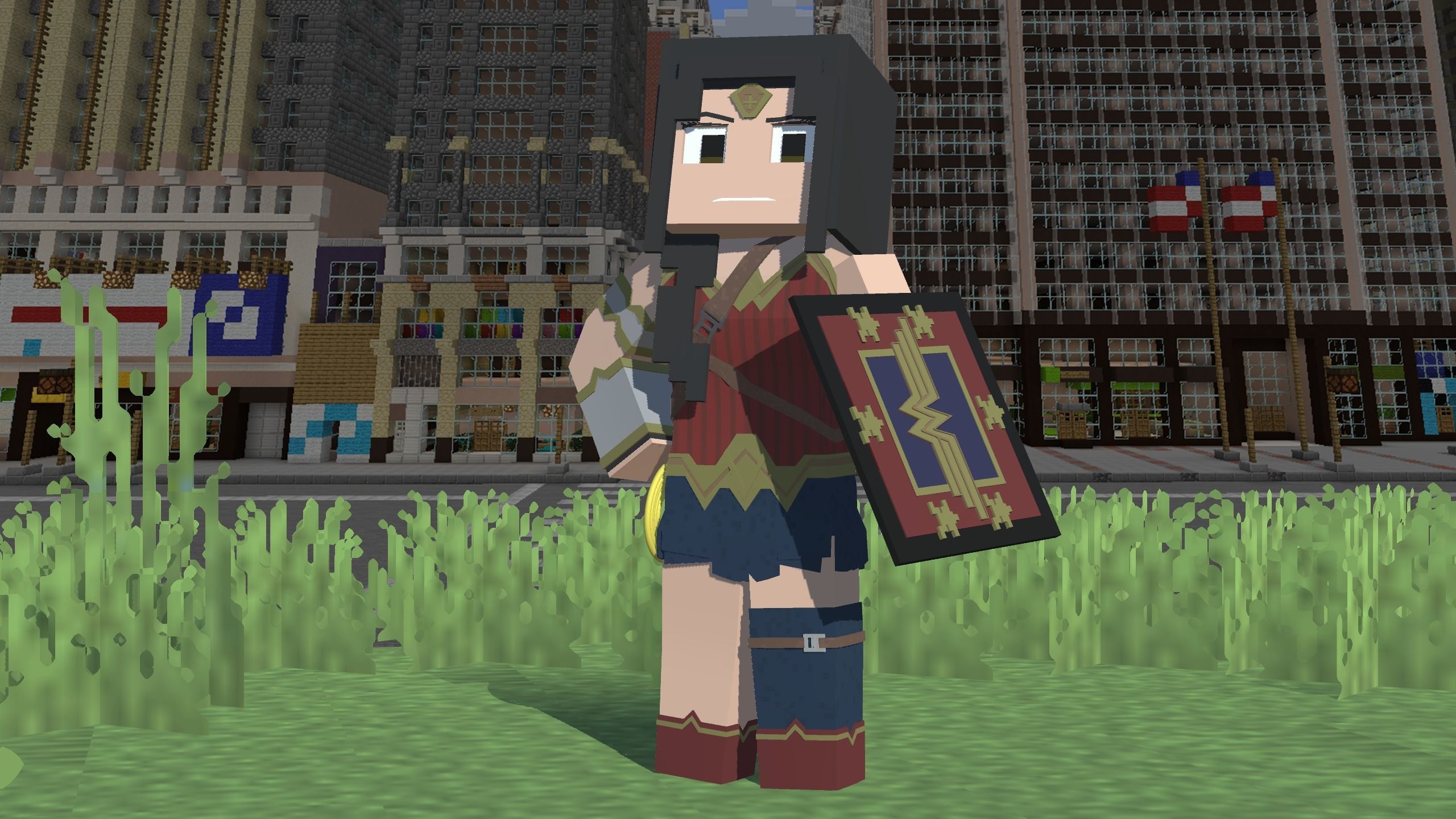 3D model Wonder Woman Minecraft 3D Character Rigged VR / AR / low-poly ...