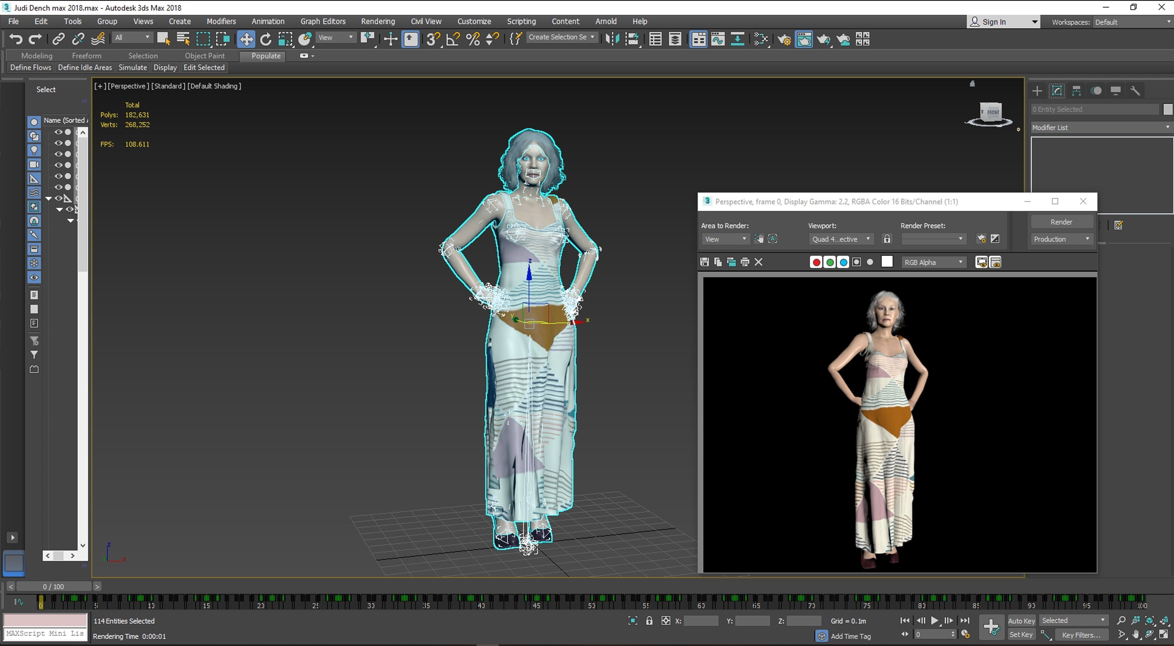 3D model Judi Dench 3D Rigged model ready for animation VR / AR / low ...
