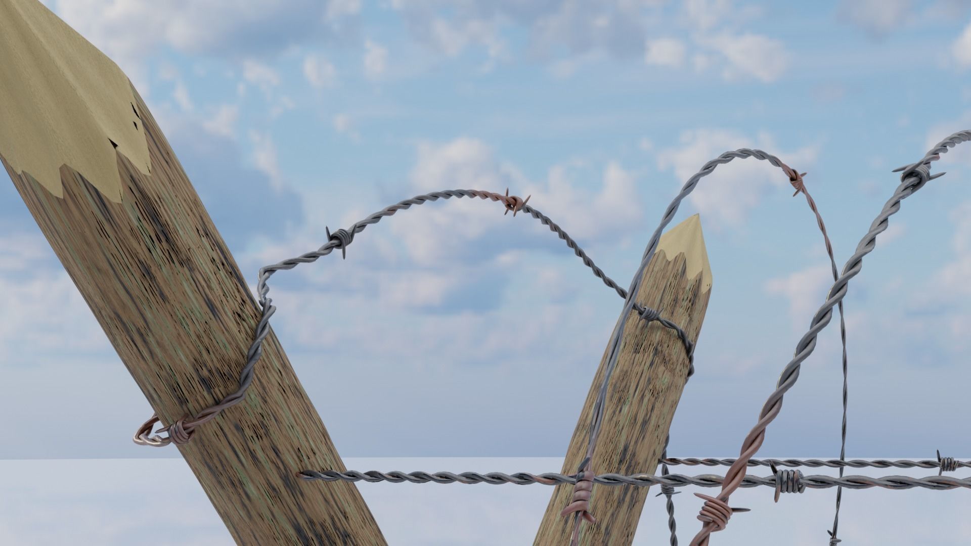 Barb wire anti infantry free 3D model | CGTrader