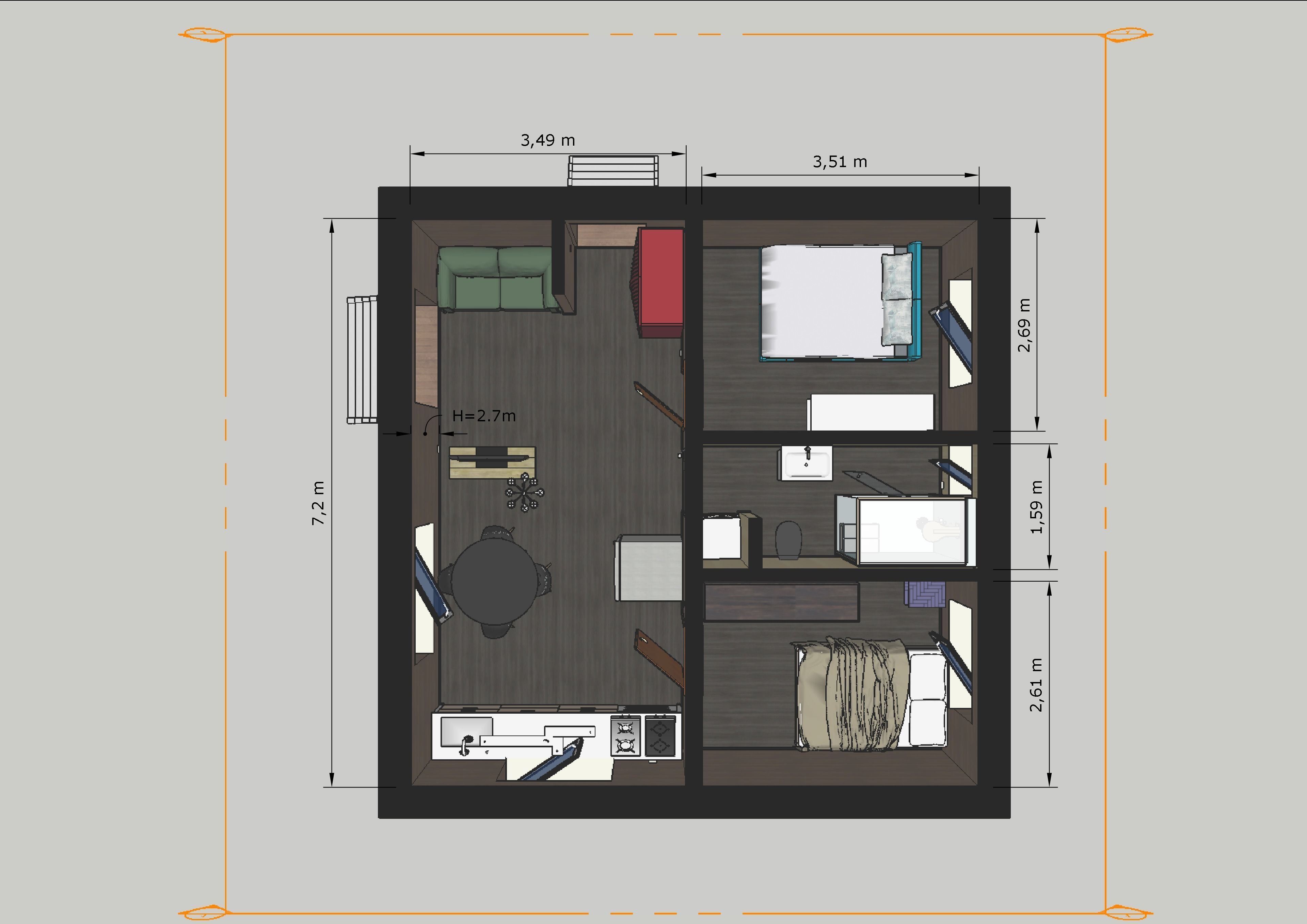 WOOD MODULAR HOUSE 64m2 3D model | CGTrader