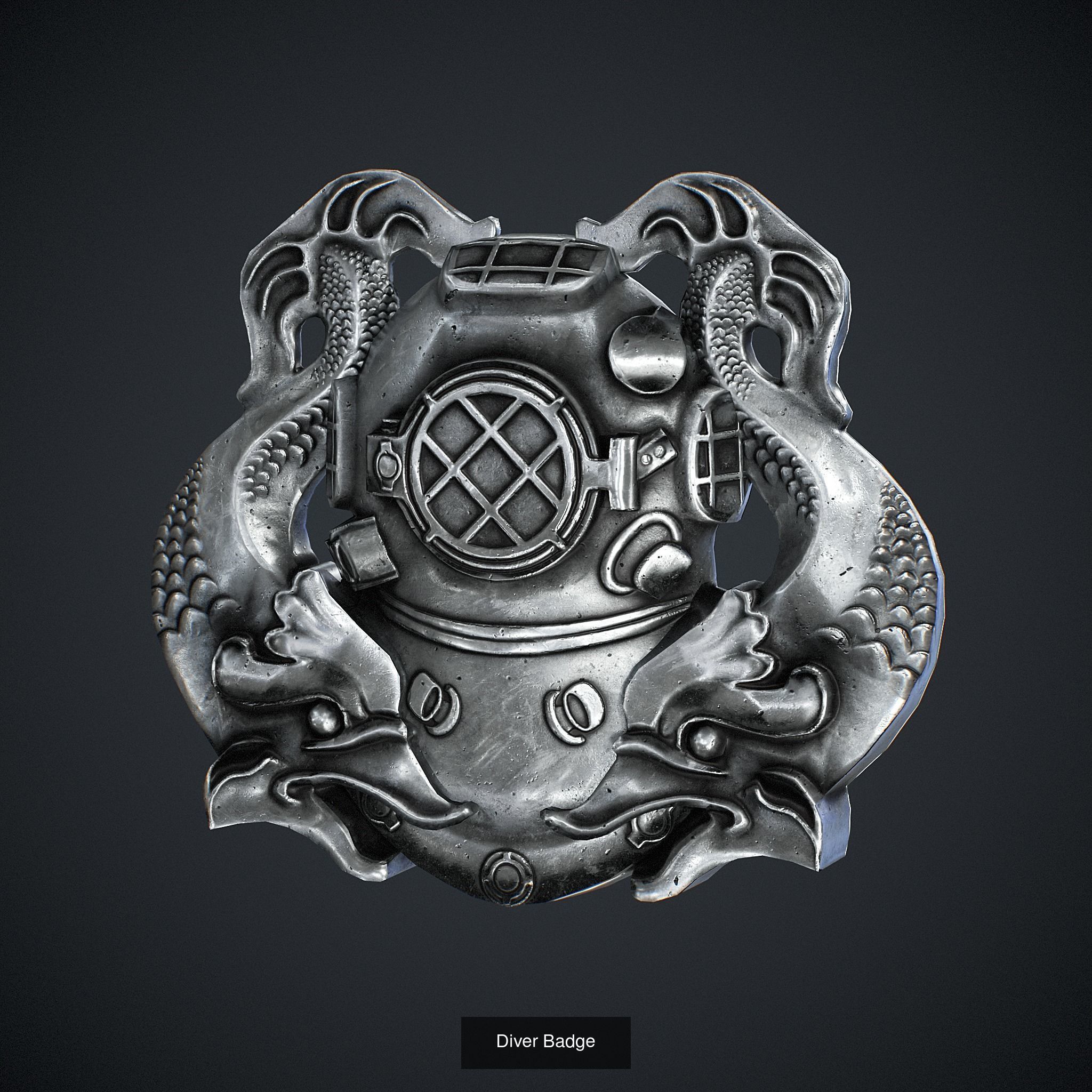 3D Model Collection Low poly Badges gold sheriff badge VR / AR / low ...