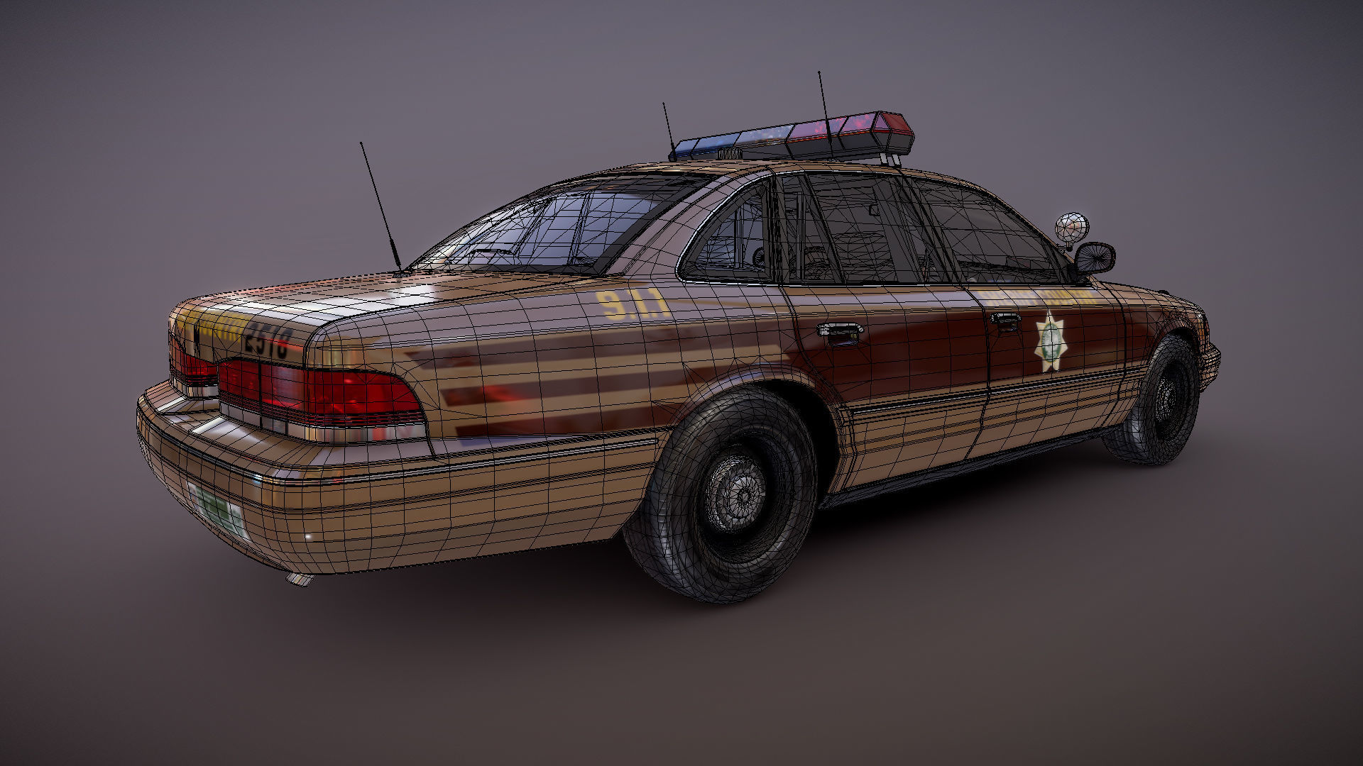 3D model American sheriff police car VR / AR / low-poly | CGTrader